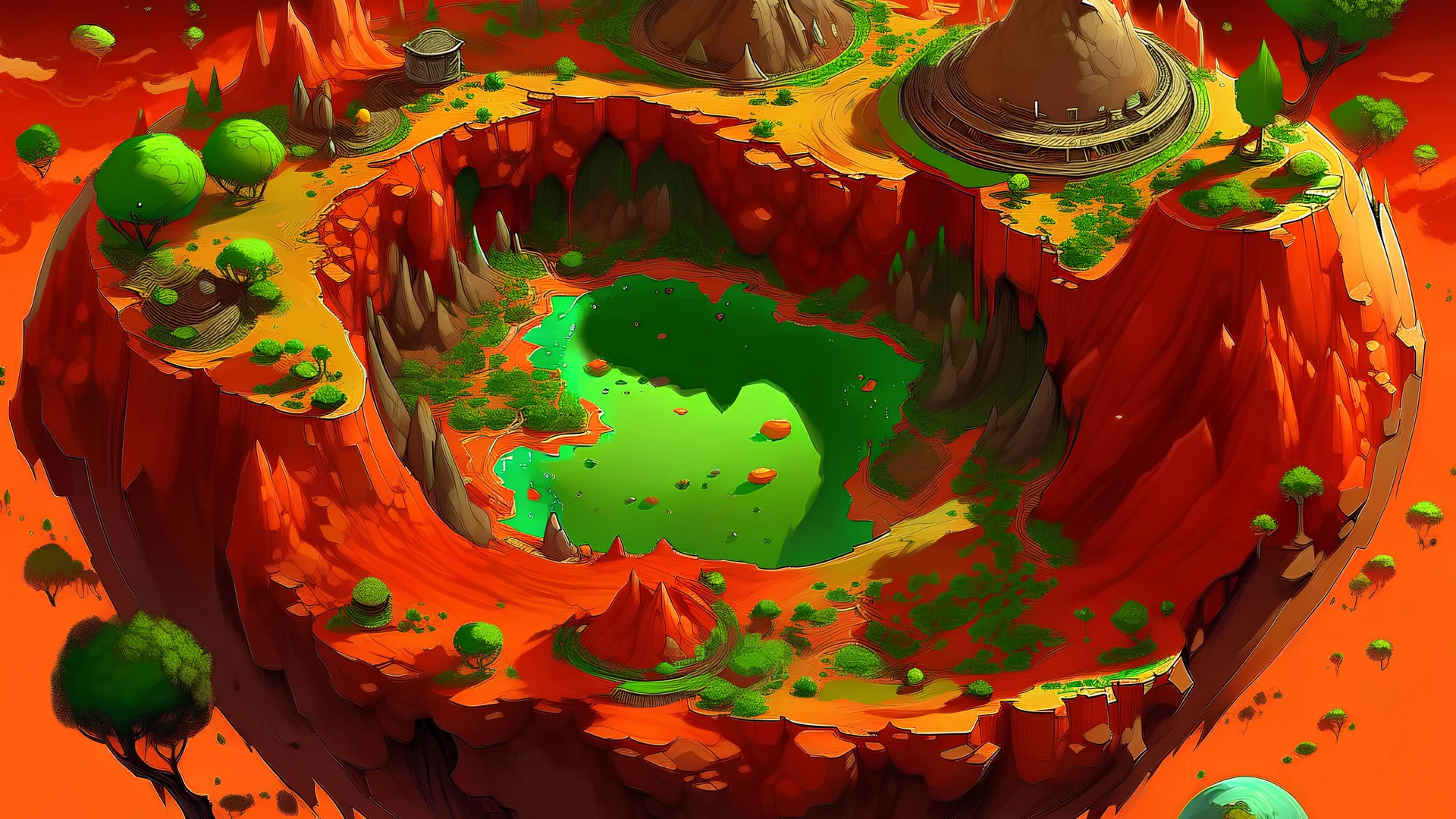 "Ruined planet all in lava but with mu..." | Gallery | Stablecog