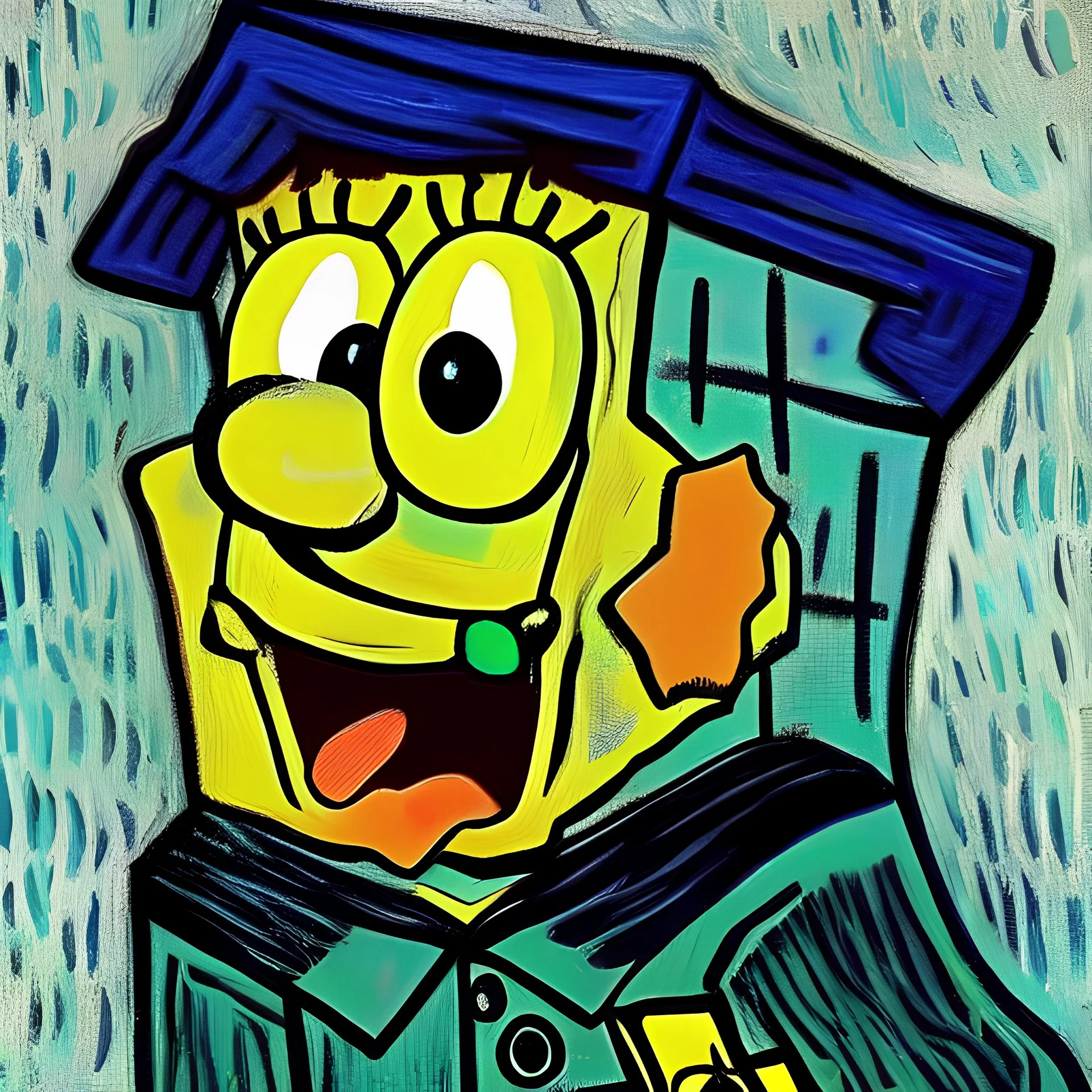 "Portrait of a SpongeBob by Van Gogh" | Gallery | Stablecog