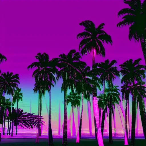 "1980s aesthetic glowing pink vaporwave p..." | @rykon-official on ...