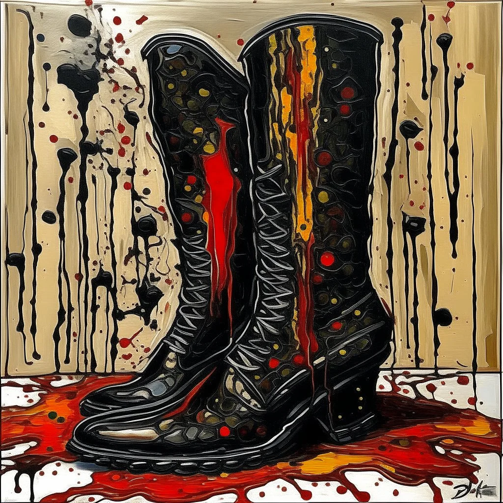"One Bloody Black high heel boot Pollock'..." | @JC138 on Stablecog