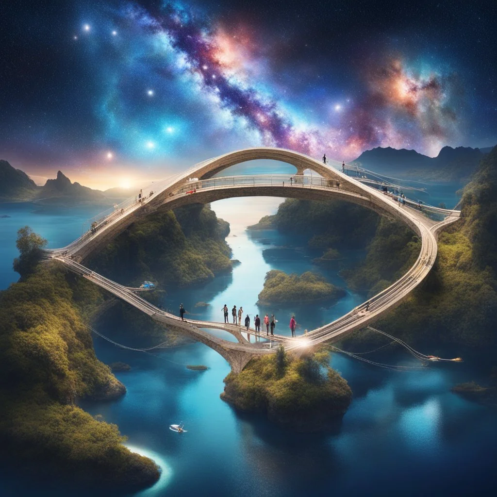 "Galaxy with Islands Connected bridges wi..." | @fucuuz on Stablecog