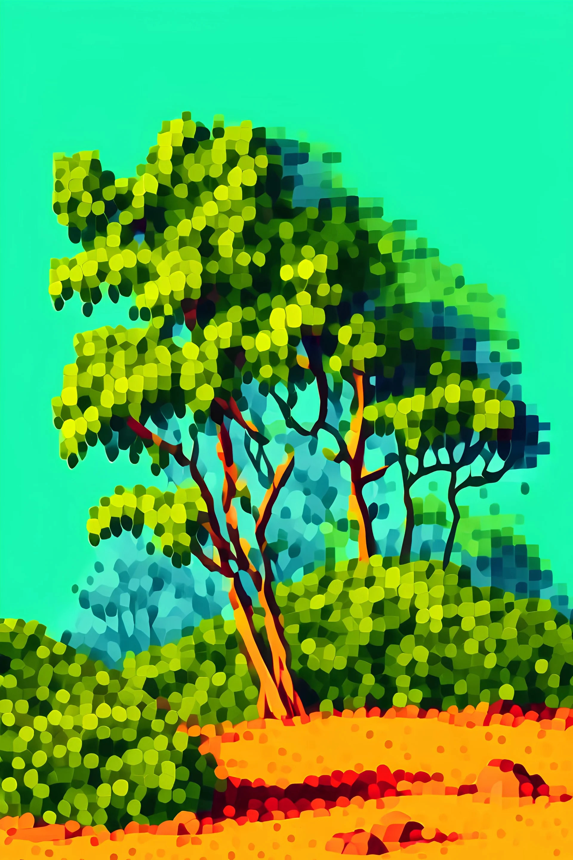 "australian bush in 90's dos pixel sty..." | Gallery | Stablecog