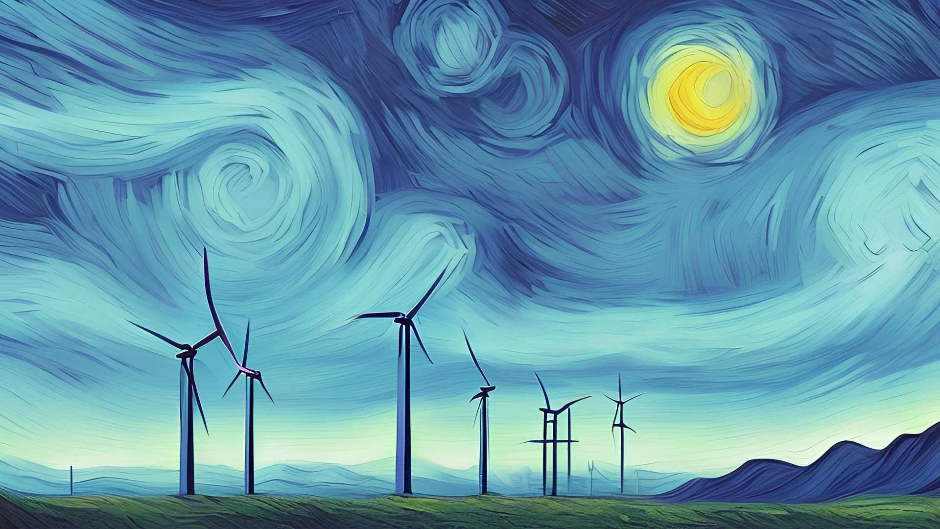 "Illustration of wind turbines in the ..." | Gallery | Stablecog