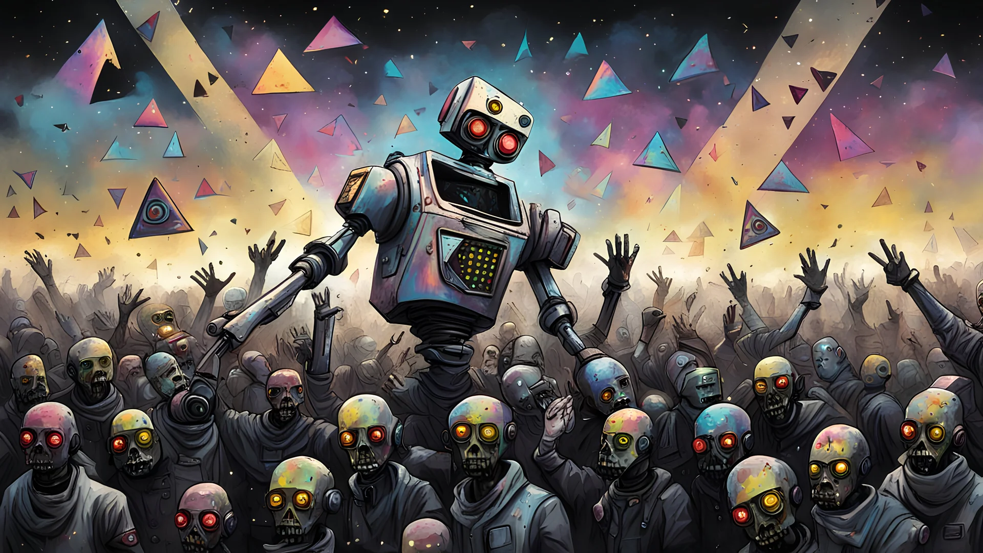 "uk graffiti grime rave crowd of robot..." | Gallery | Stablecog