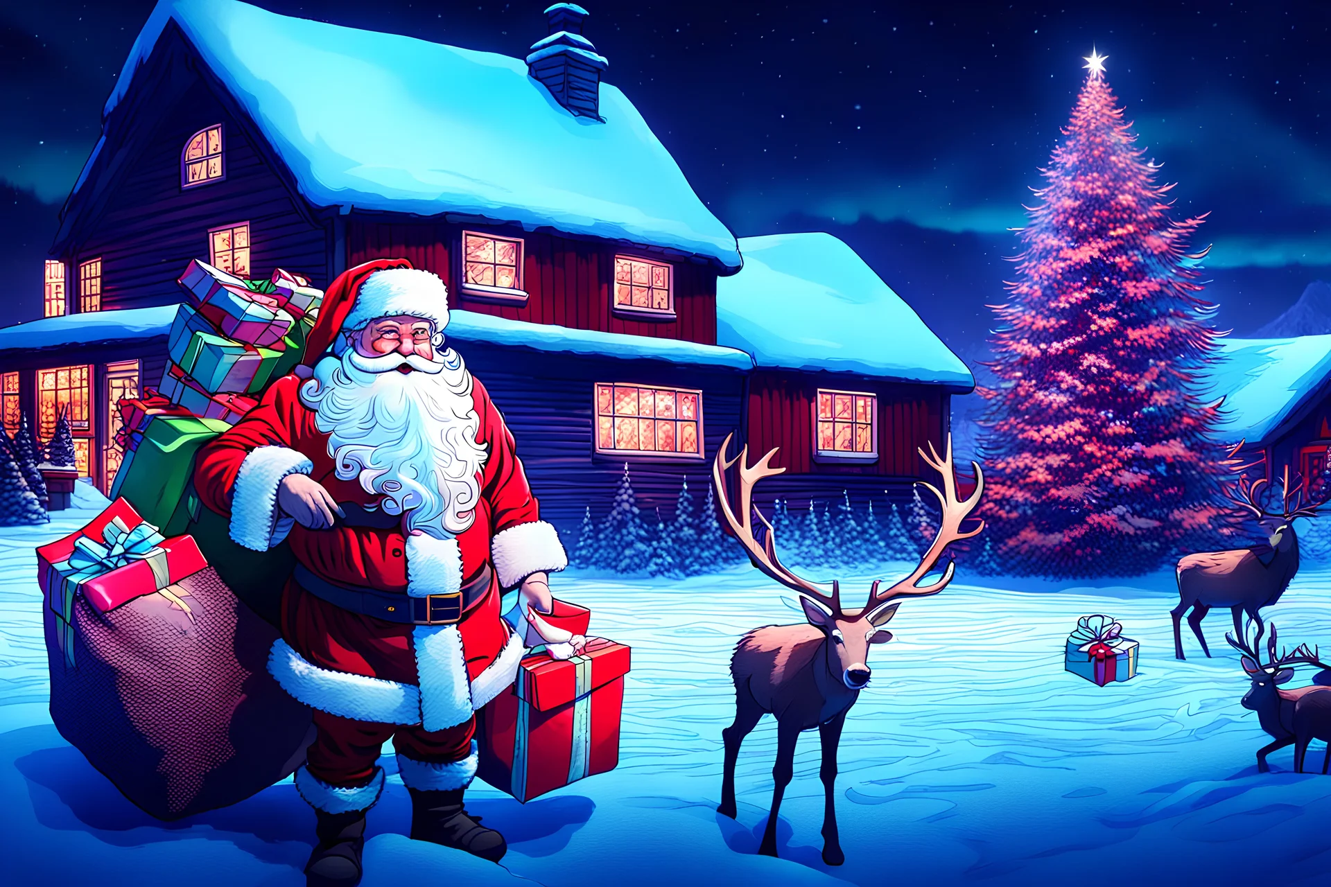 "aurora on the sky, majestic 3d Santa ..." | Gallery | Stablecog