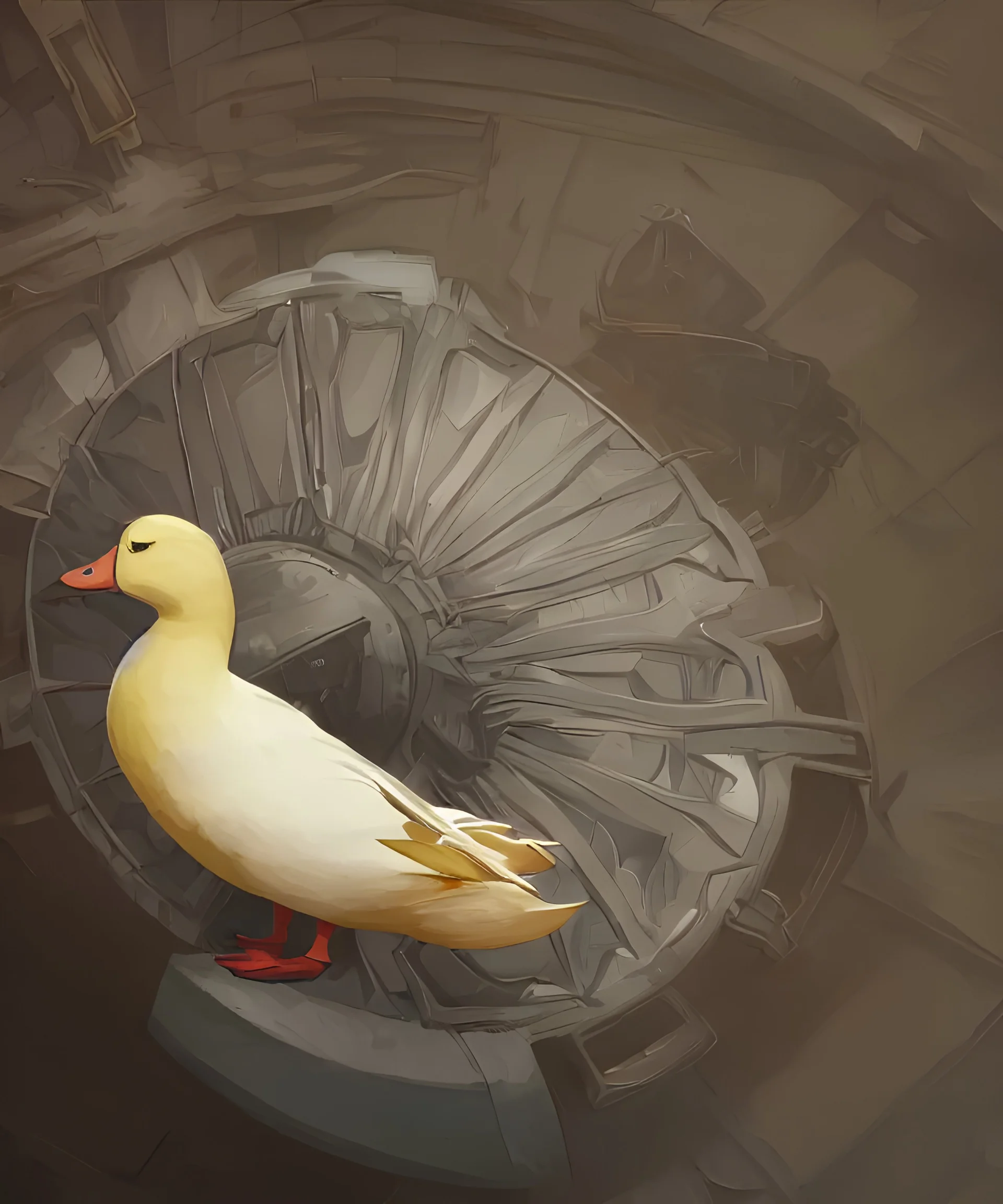 "Papera con armatura bianca e gialla c..." | Gallery | Stablecog