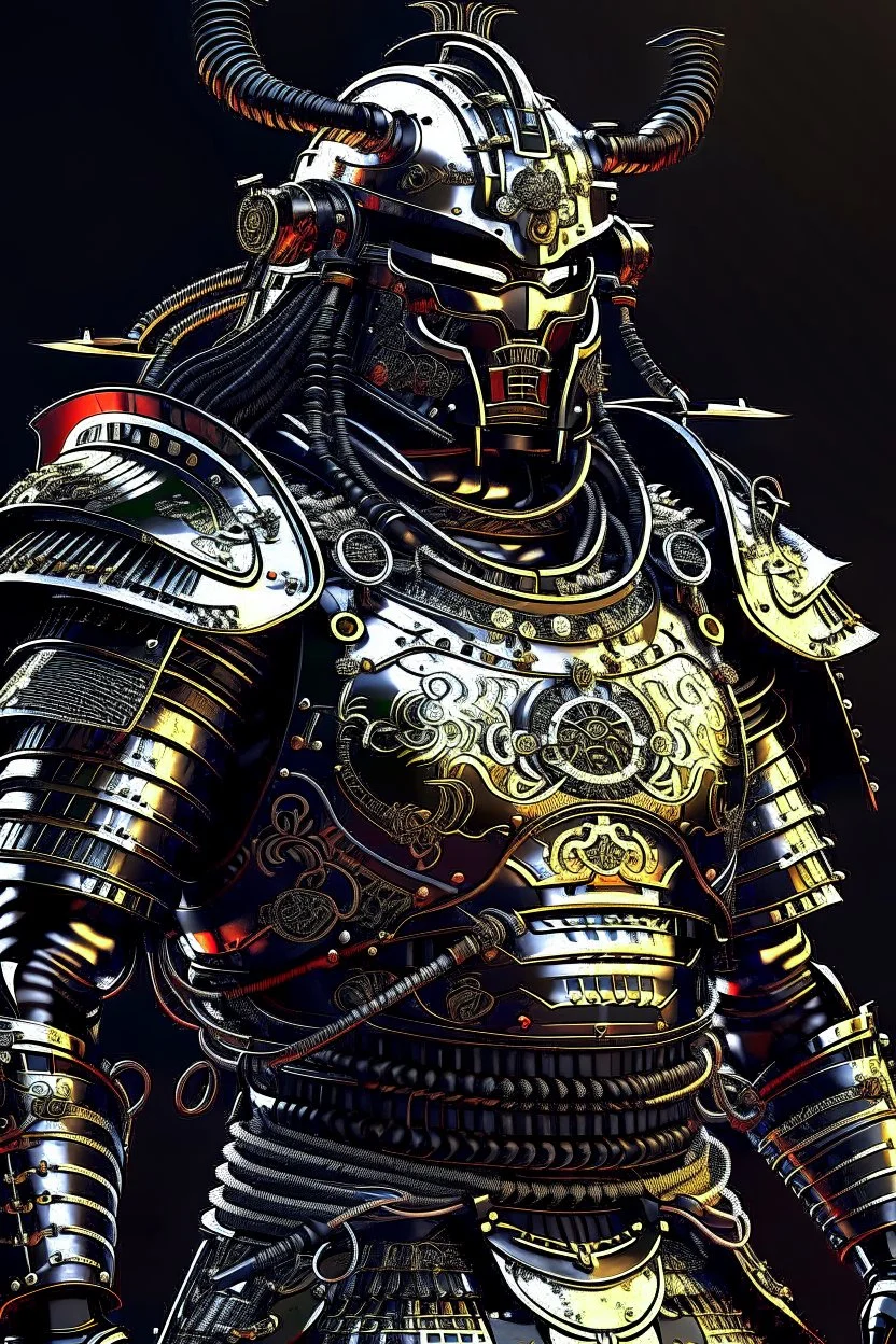 Samurai wearing biomechanical armor, photorealisti... | Gallery