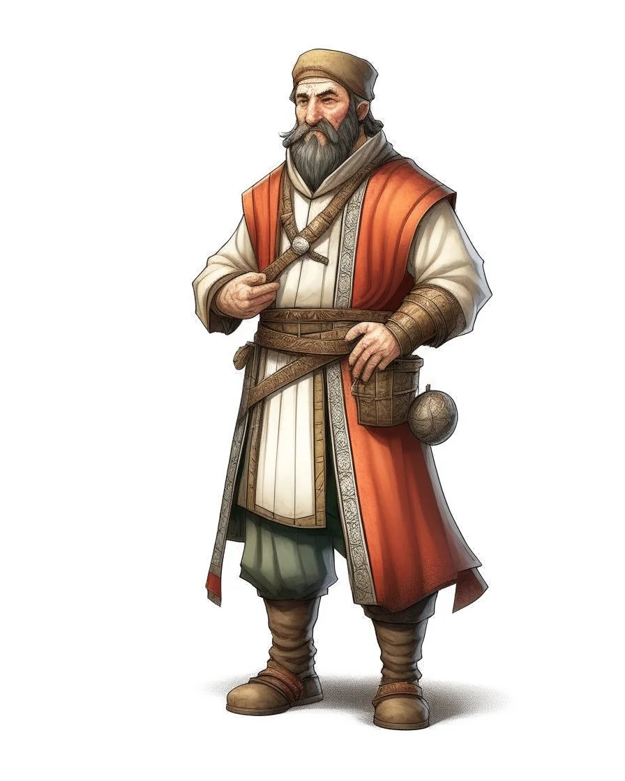 "Medieval Fantasy, Merchant, white backgr..." | @FlareVII on Stablecog