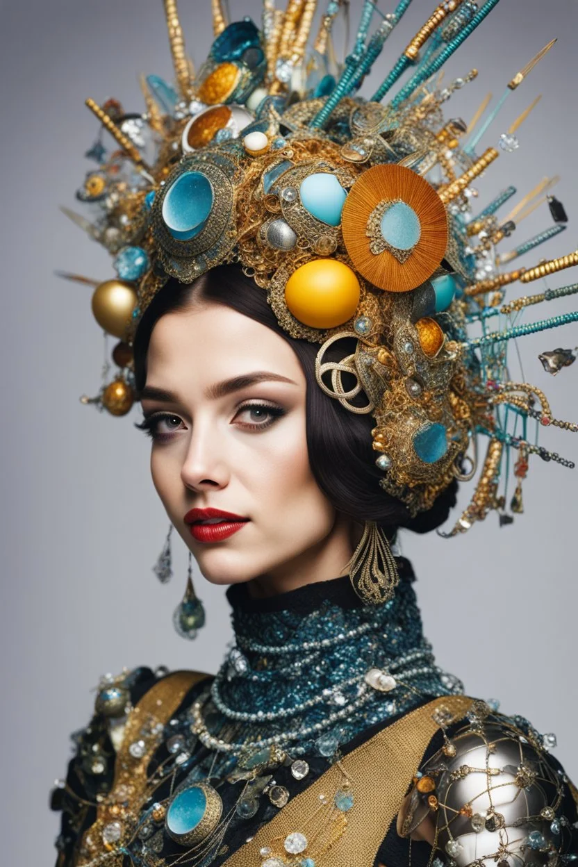 Avant-garde, tin, , Taffeta, crystals, felt, haber... | Gallery