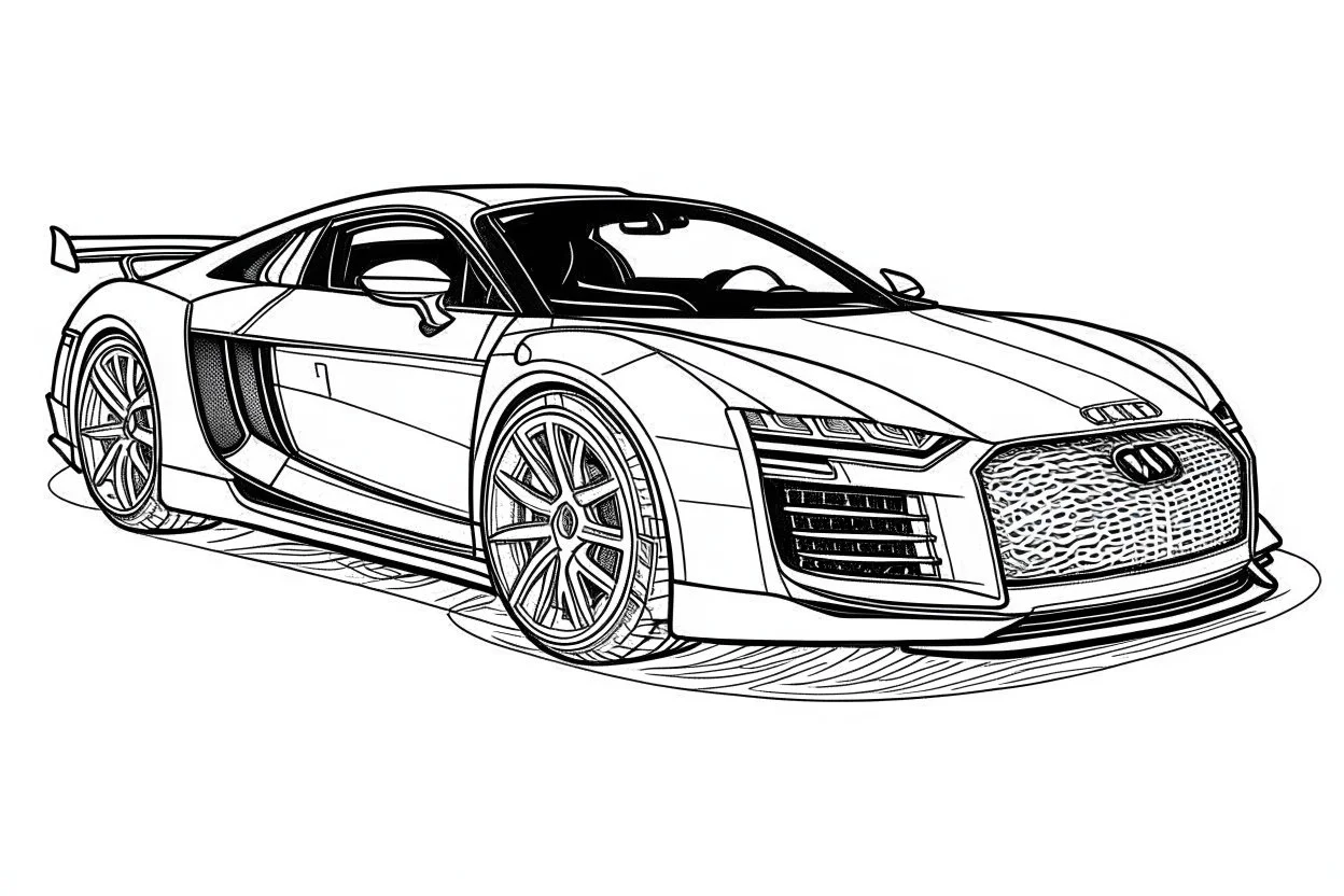 "outline art for 2007 Audi R8 coloring pa..." | @Tubeclone on Stablecog