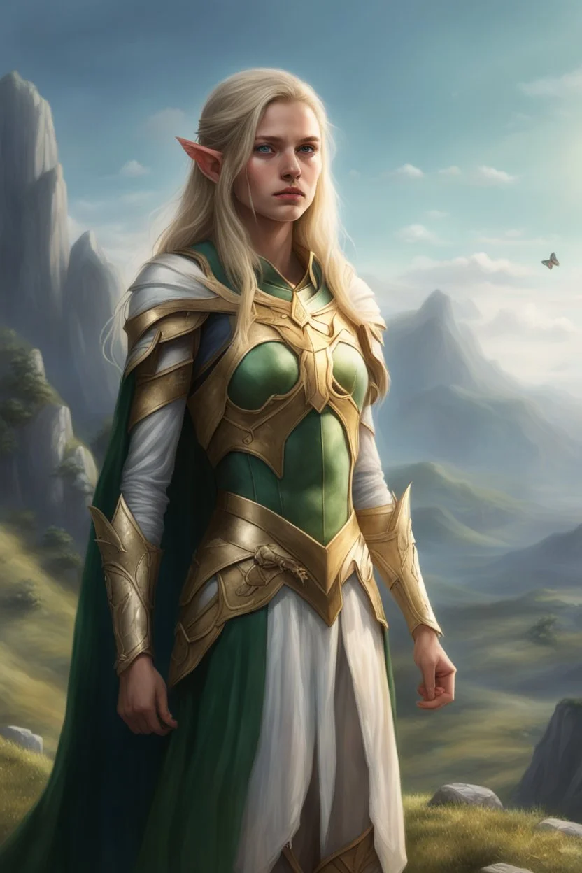 Young female elf, blonde shoulder length straight ... | Gallery