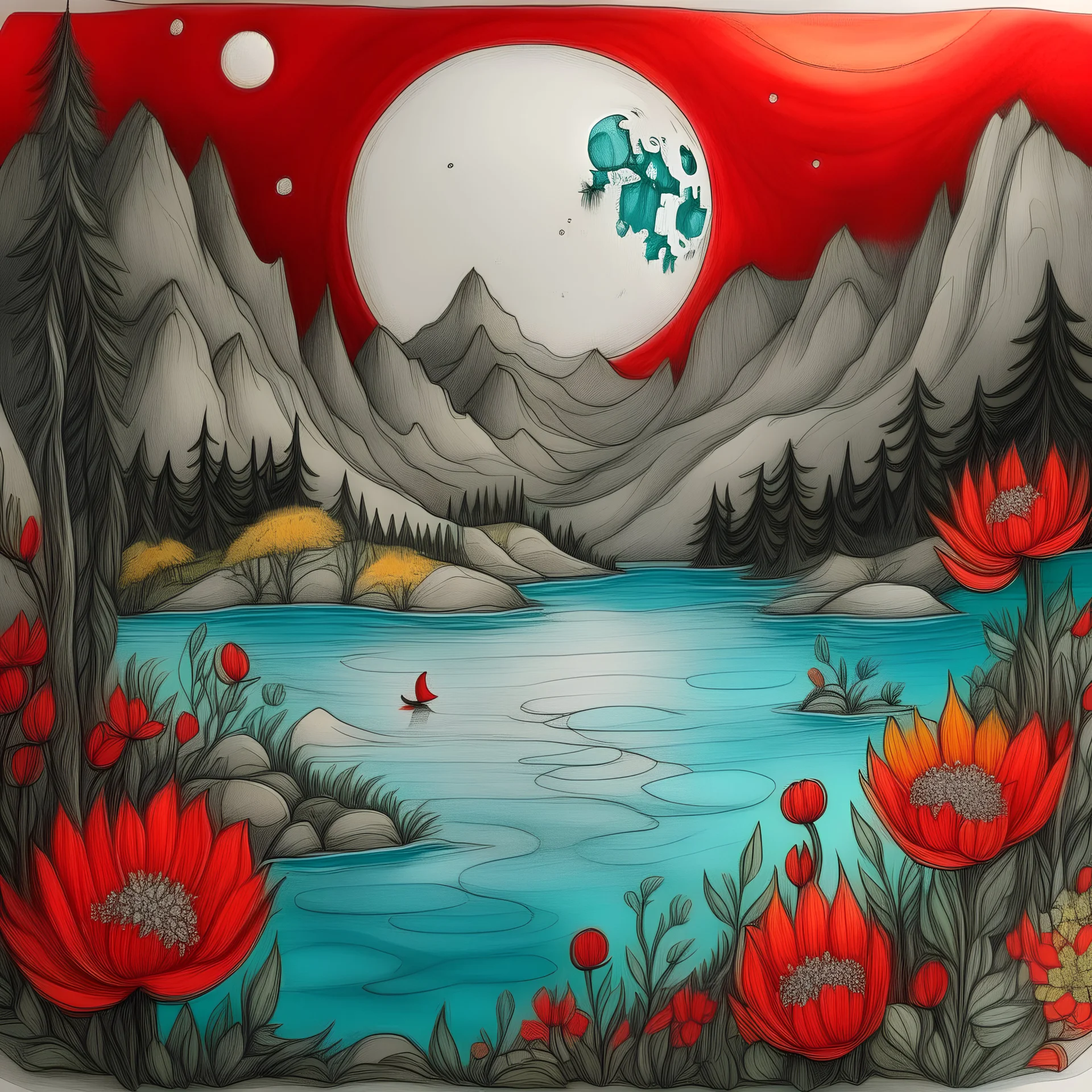 "a child's pencil color drawing of a moon..." | Gallery | Stablecog