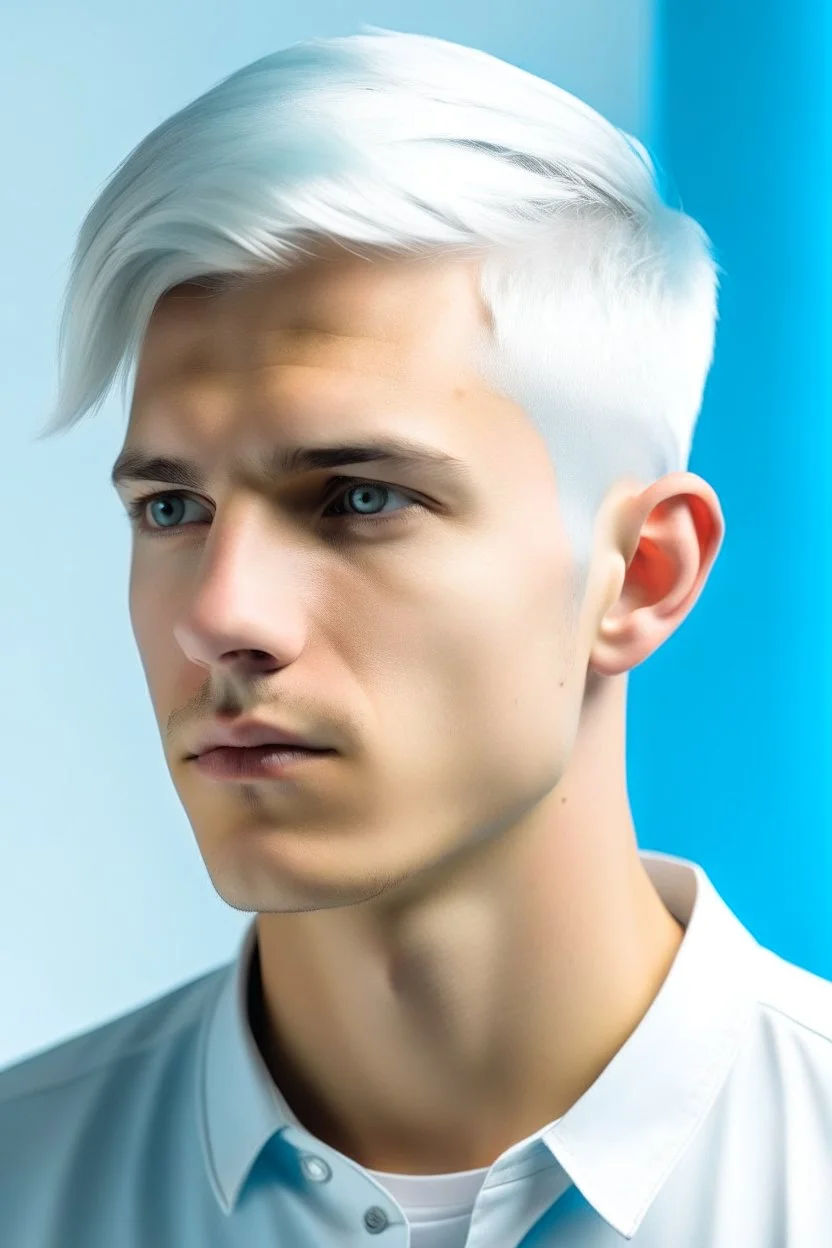 Young man with white undercut hair, a beautiful sh... | Gallery