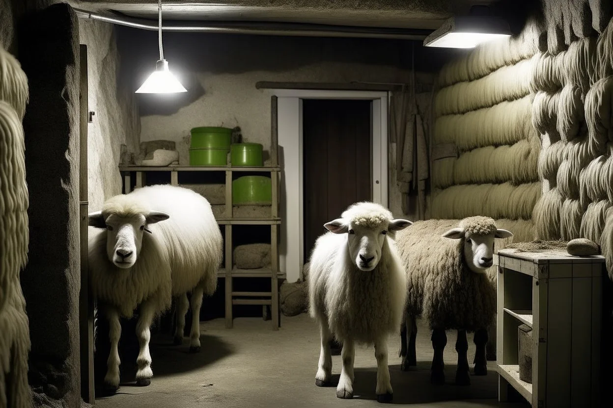"Icelandic sheep inside a basement" | @Bergdis on Stablecog