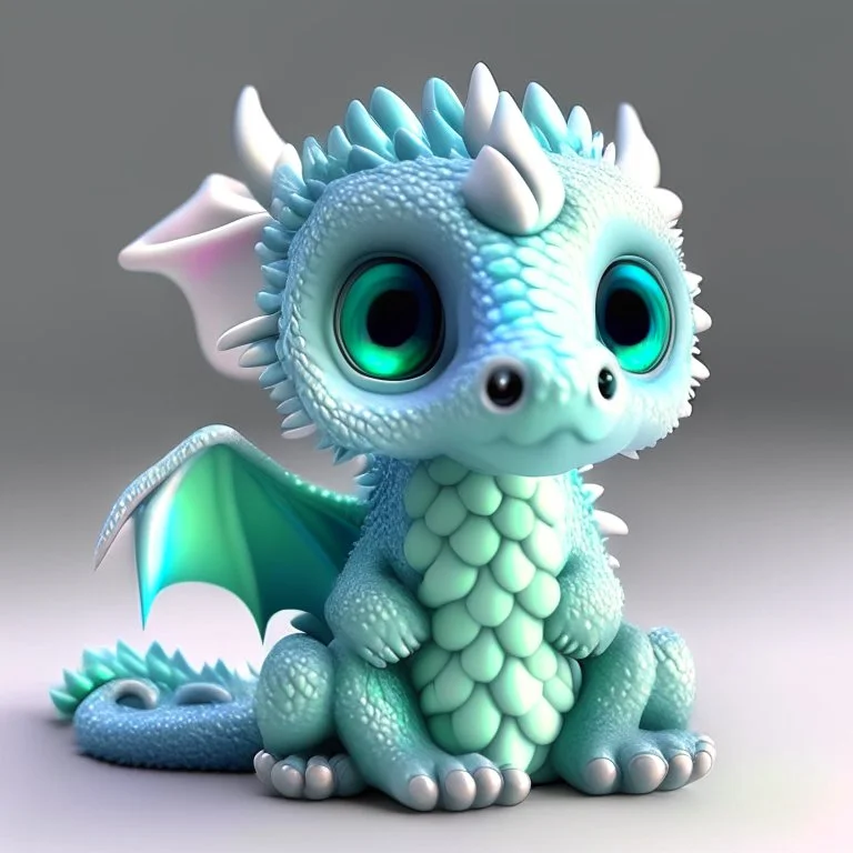 Baby ice blue green dragon #cute #adorable #silver... | @bartnes