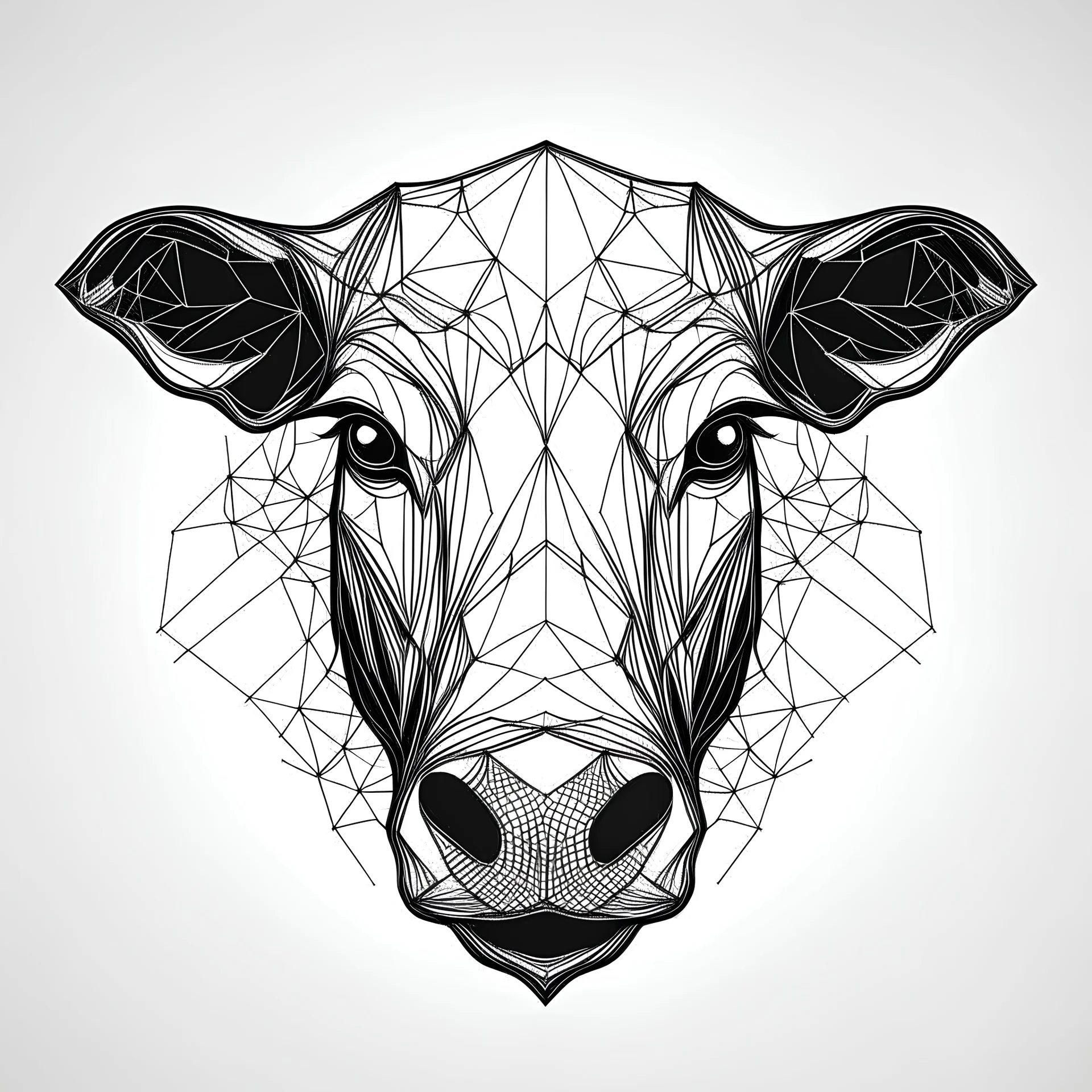 "Poly line geometric cow face, engrave..." | Gallery | Stablecog