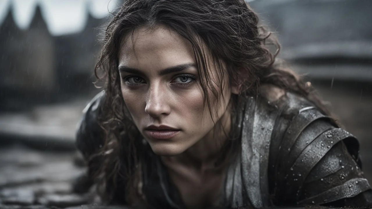 Photoreal close-up of a gorgeous rogue woman crouc... | Gallery