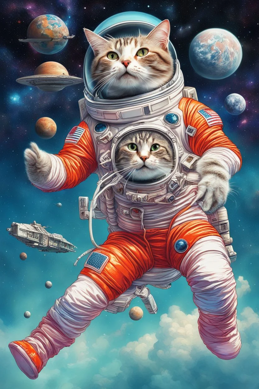 "2 anatomically correct cats wearing astr..." | @Eviternal on Stablecog