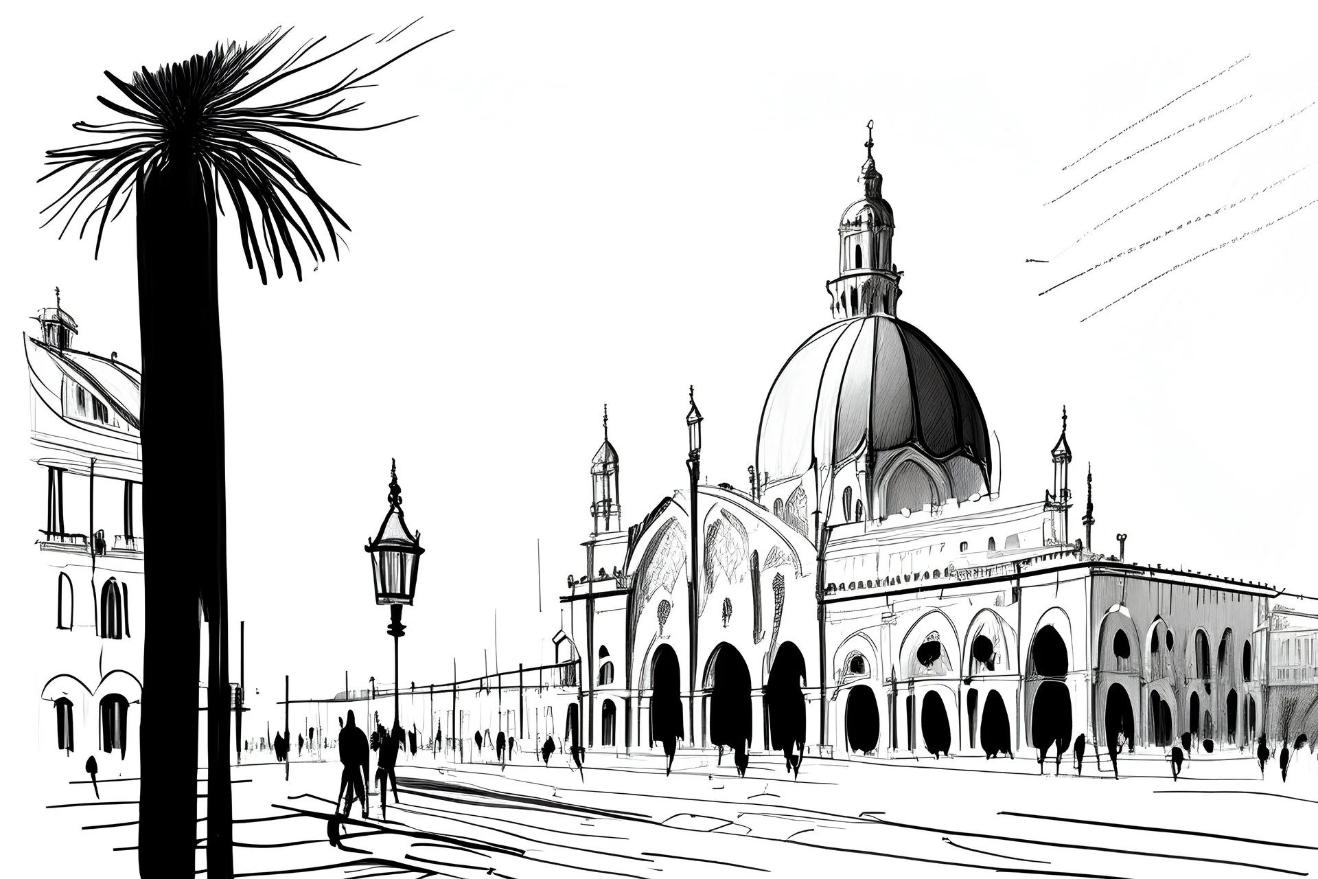 Deseneaza un peisaj din Venetia, piata San Marco, ... | Gallery