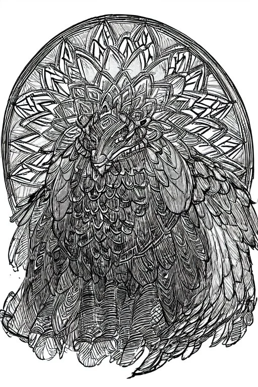 Outline art for Dreamy fantastical griffin adult c... | Gallery