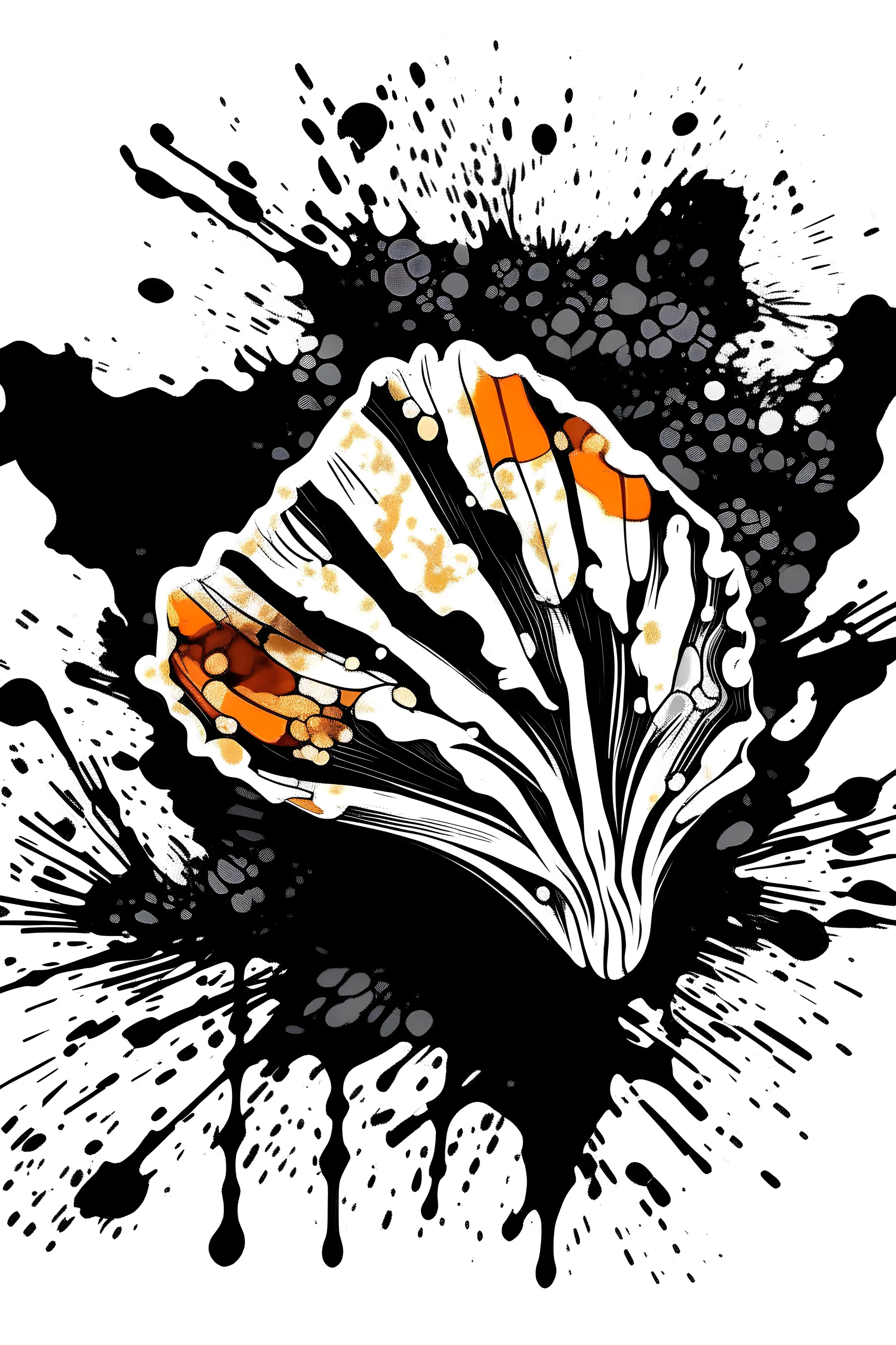 "Camino de Santiago shell Icon ink splot" | Gallery | Stablecog