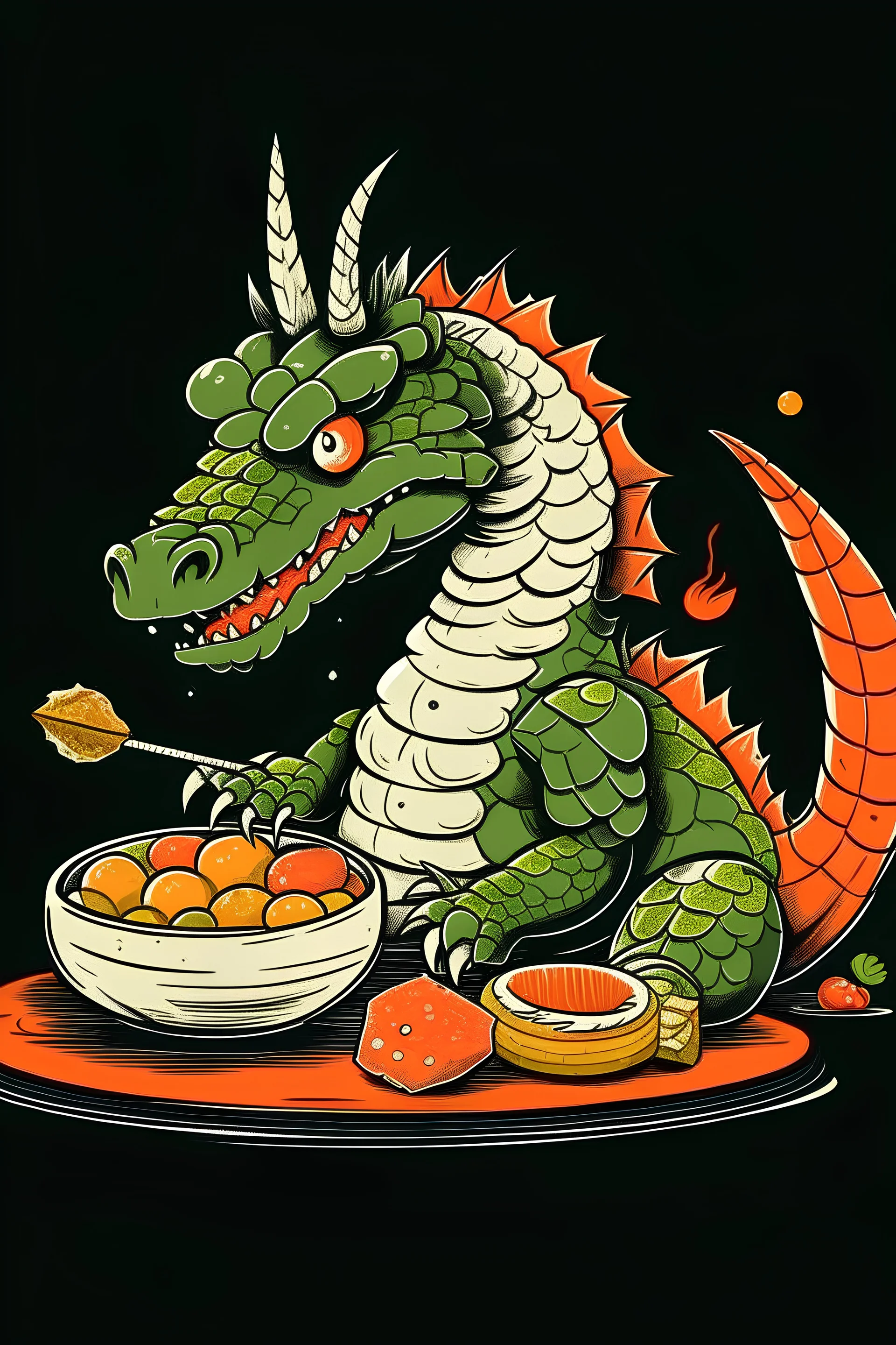"dragon eating sushi" | Gallery | Stablecog