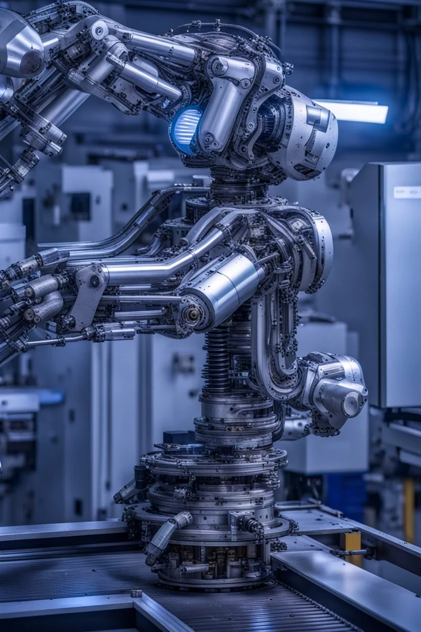 "A cosmic AI robot precisely mills on a t..." | Gallery | Stablecog