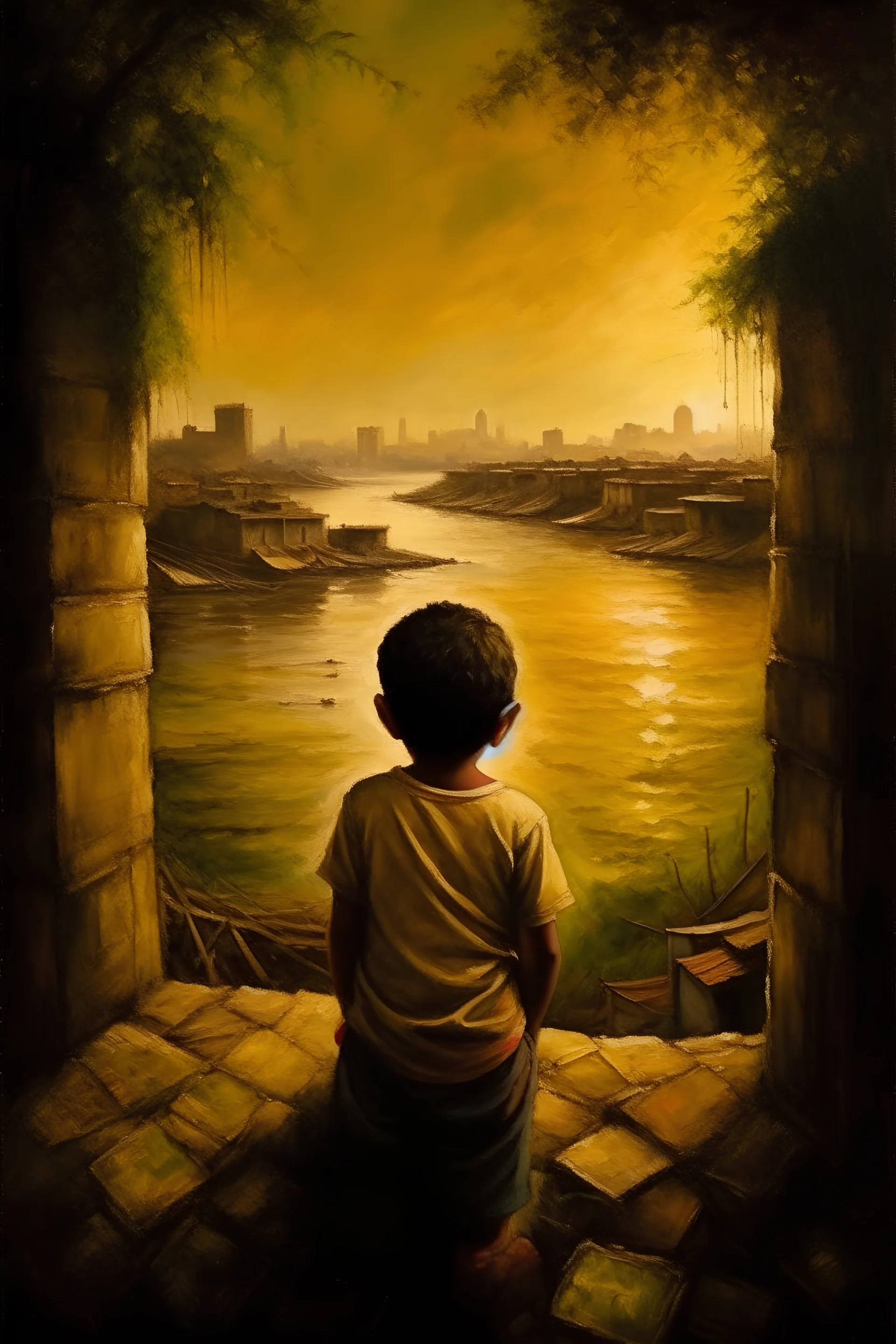"An oil painting of a lonely child in ..." | Gallery | Stablecog