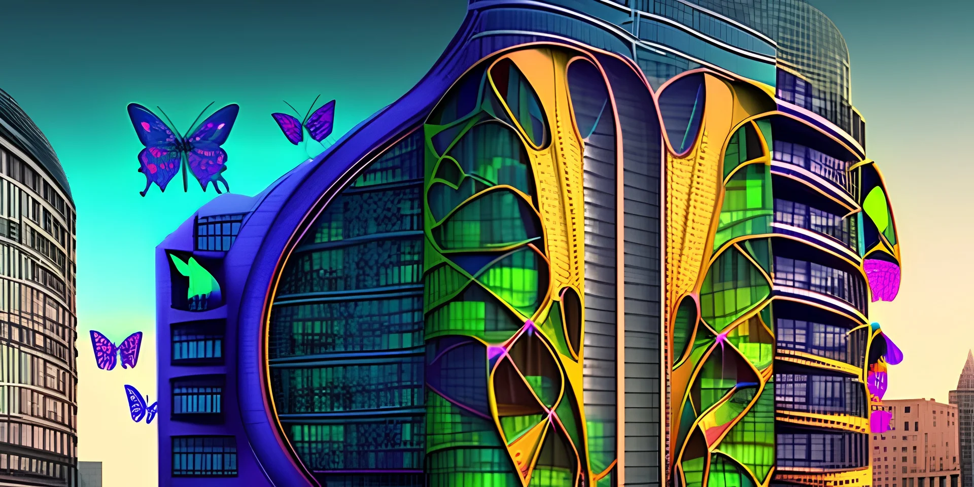 "butterfly design of buildings in a ci..." | Gallery | Stablecog