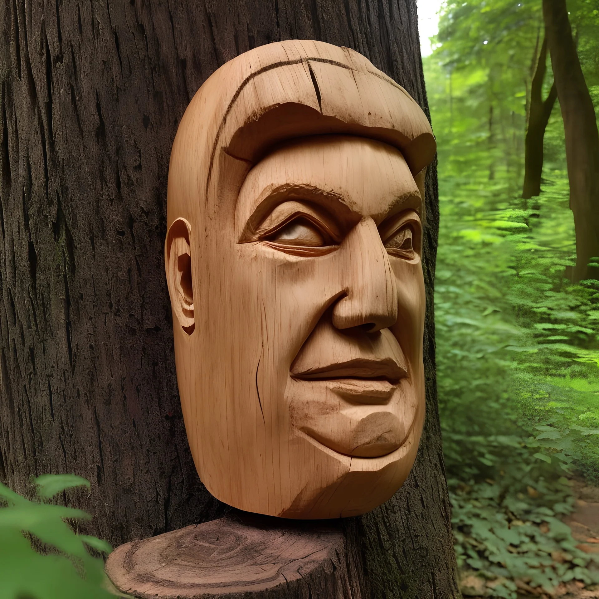 "A carved wooden head on a tree stump" | Gallery | Stablecog