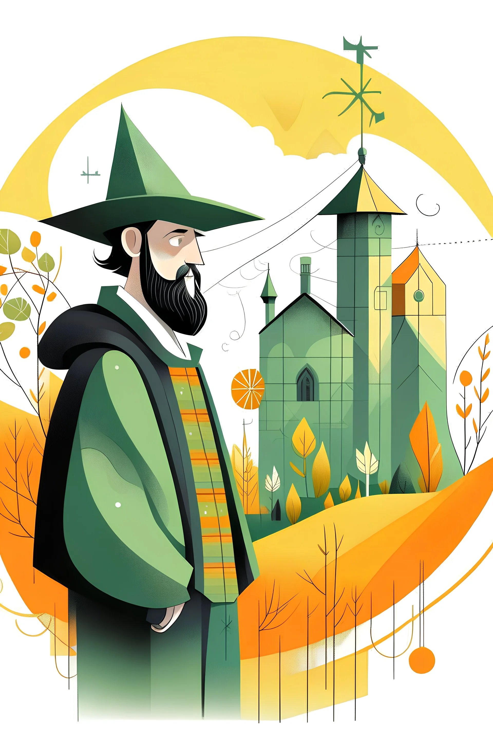 "Art illustration modern pilgrim" | Gallery | Stablecog