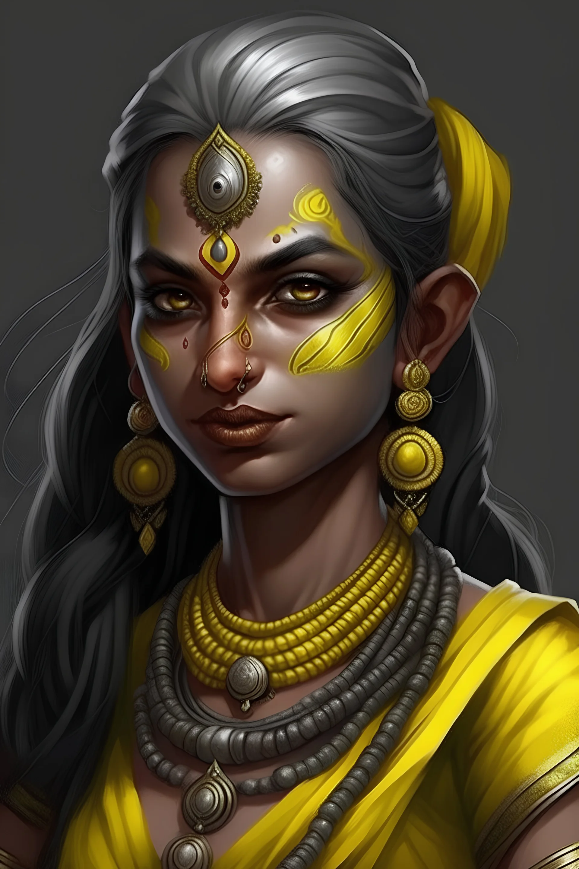 "Githjanki D&D grey skin yellow eyes fema..." | Gallery | Stablecog