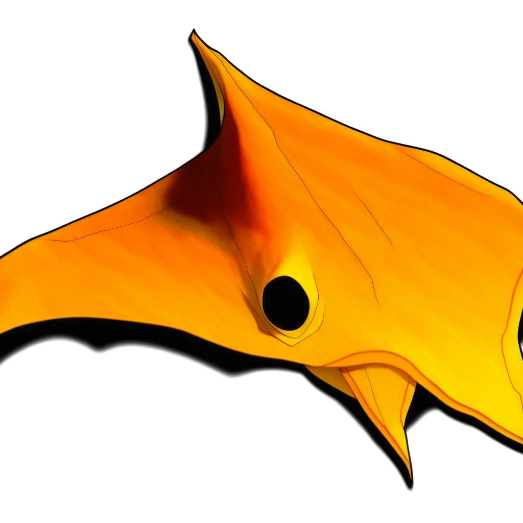 "orange manta ray, made of paper, white b..." | @whatever2 on Stablecog