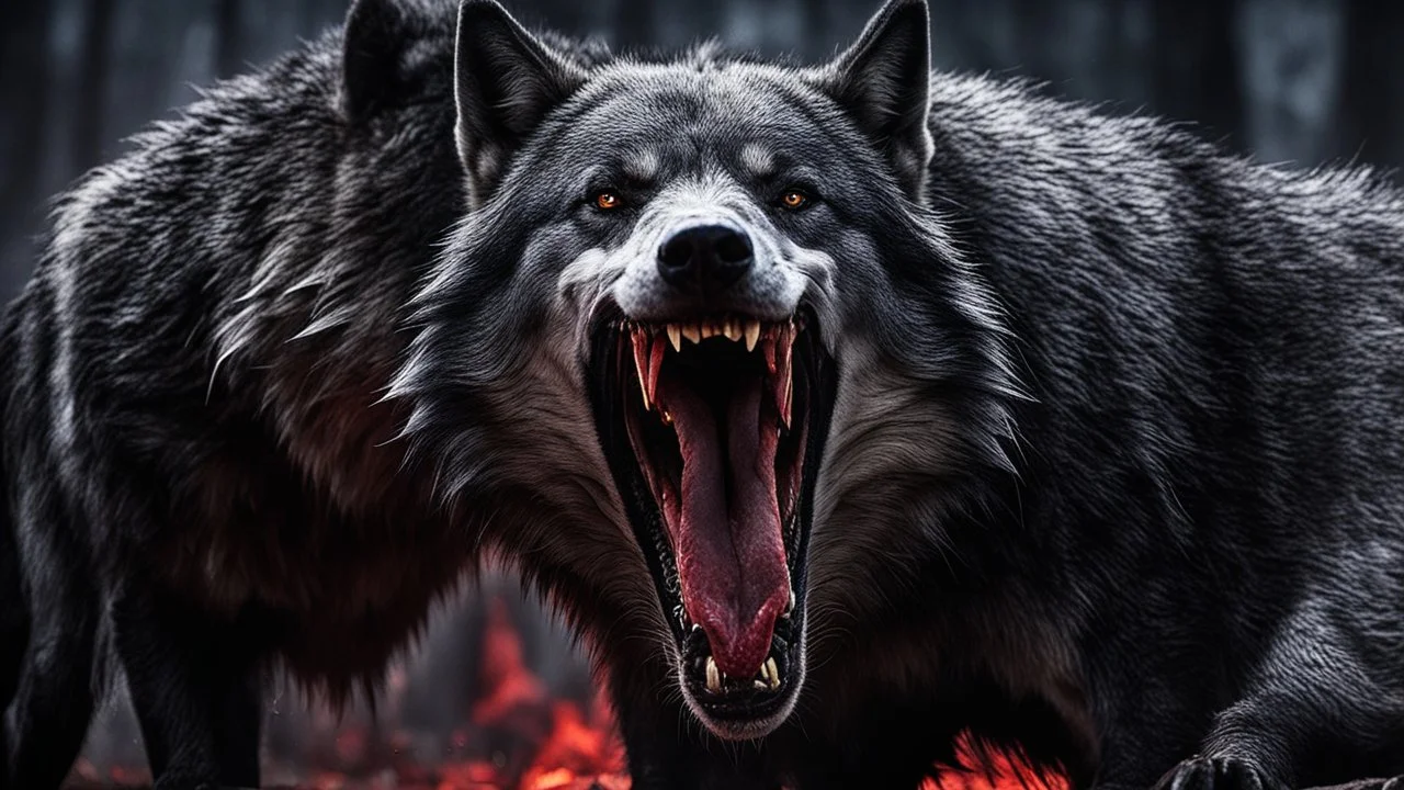 Dracula X Wolf with Long sharp teeth and injuries | Gallery