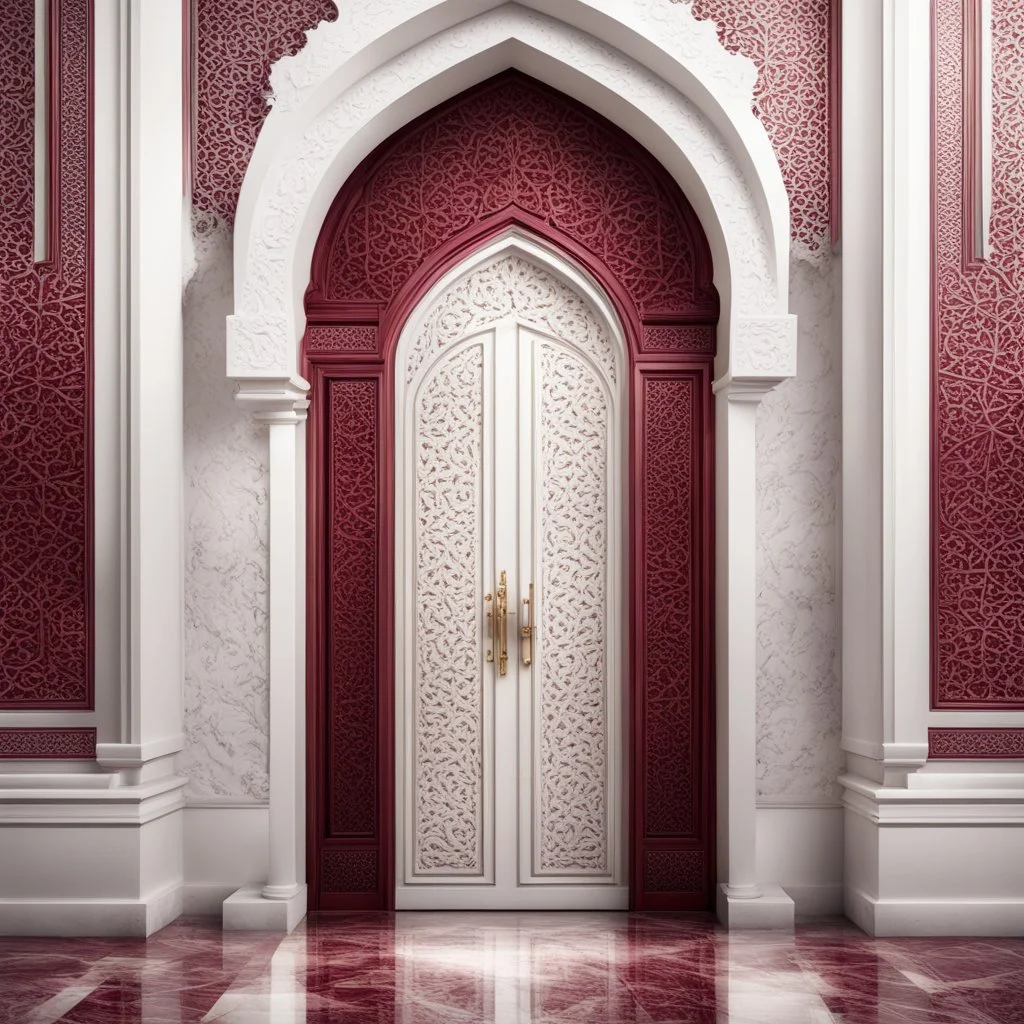 Hyper Realistic Islamic White Door Architecture Pa... | Gallery