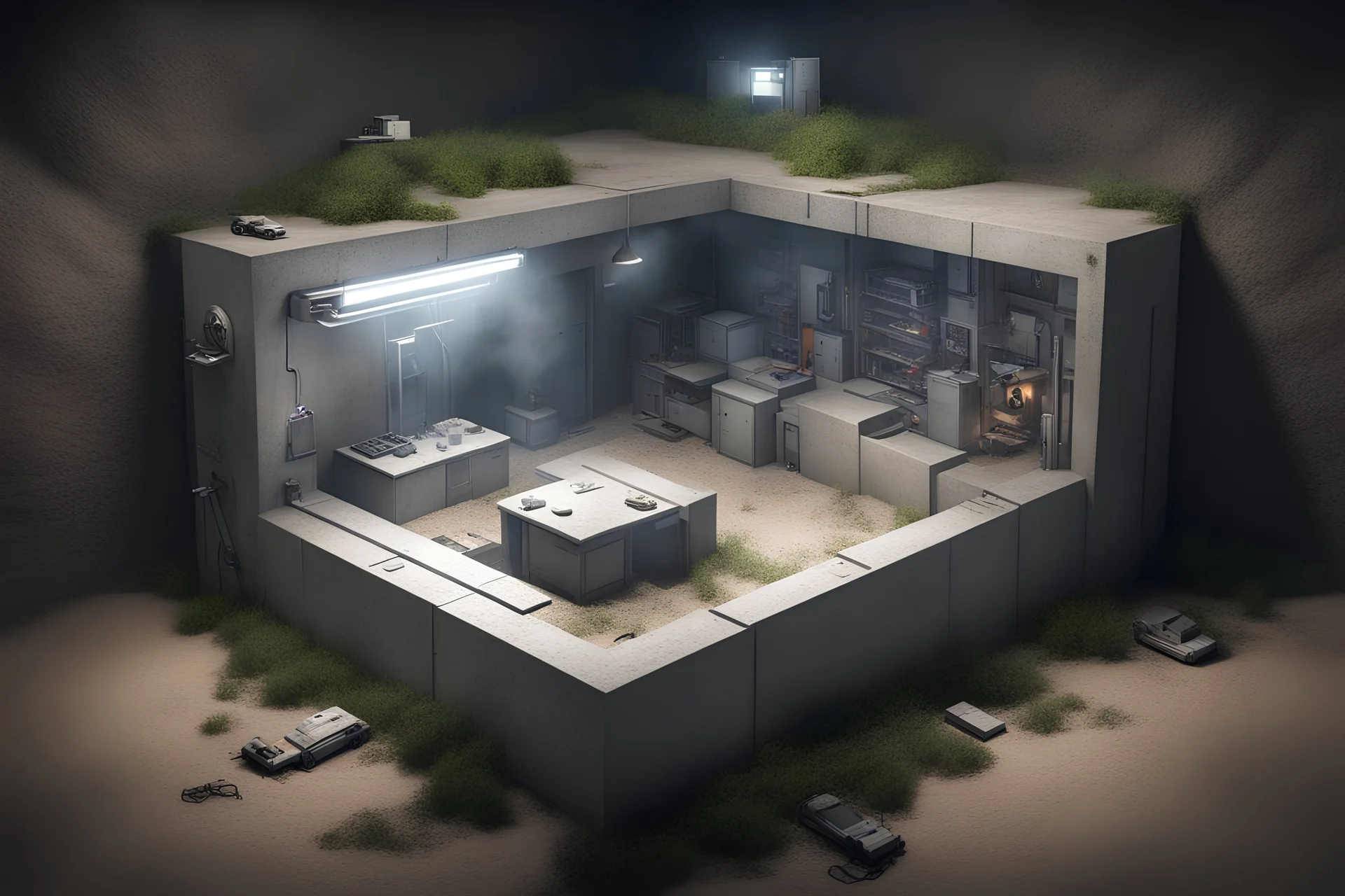 "create a small high tech bunker under gr..." | Gallery | Stablecog