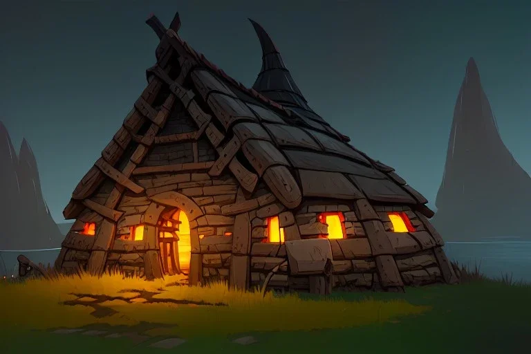 Ancient viking hut village at night | @h0lvzrobdn02