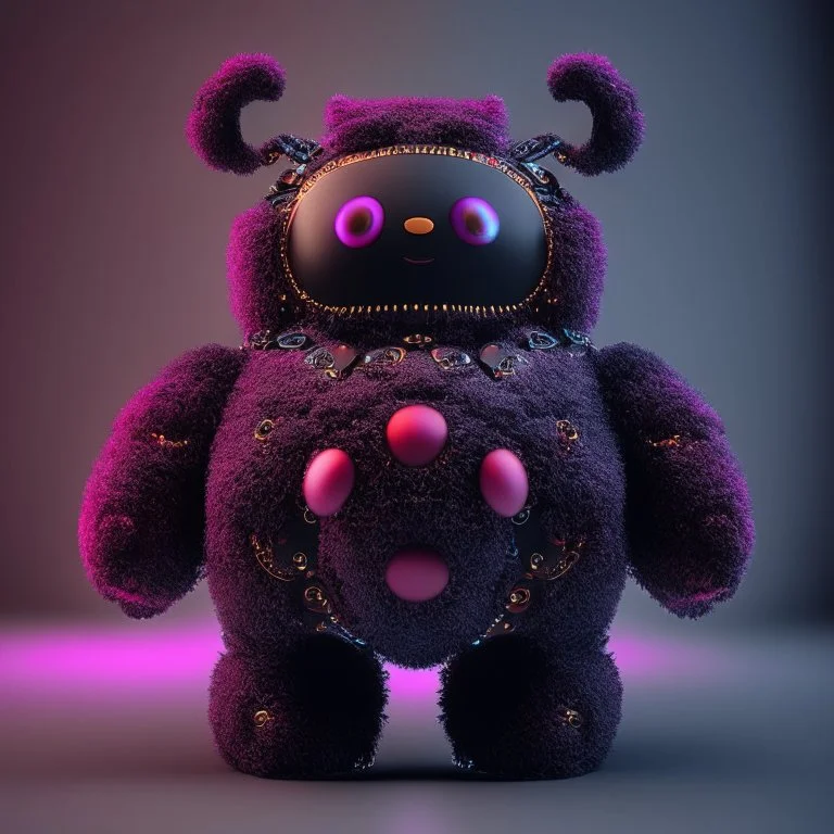 "Fuzzy fantasy robot hapy rounded, 3D, 8k..." | @dom on Stablecog