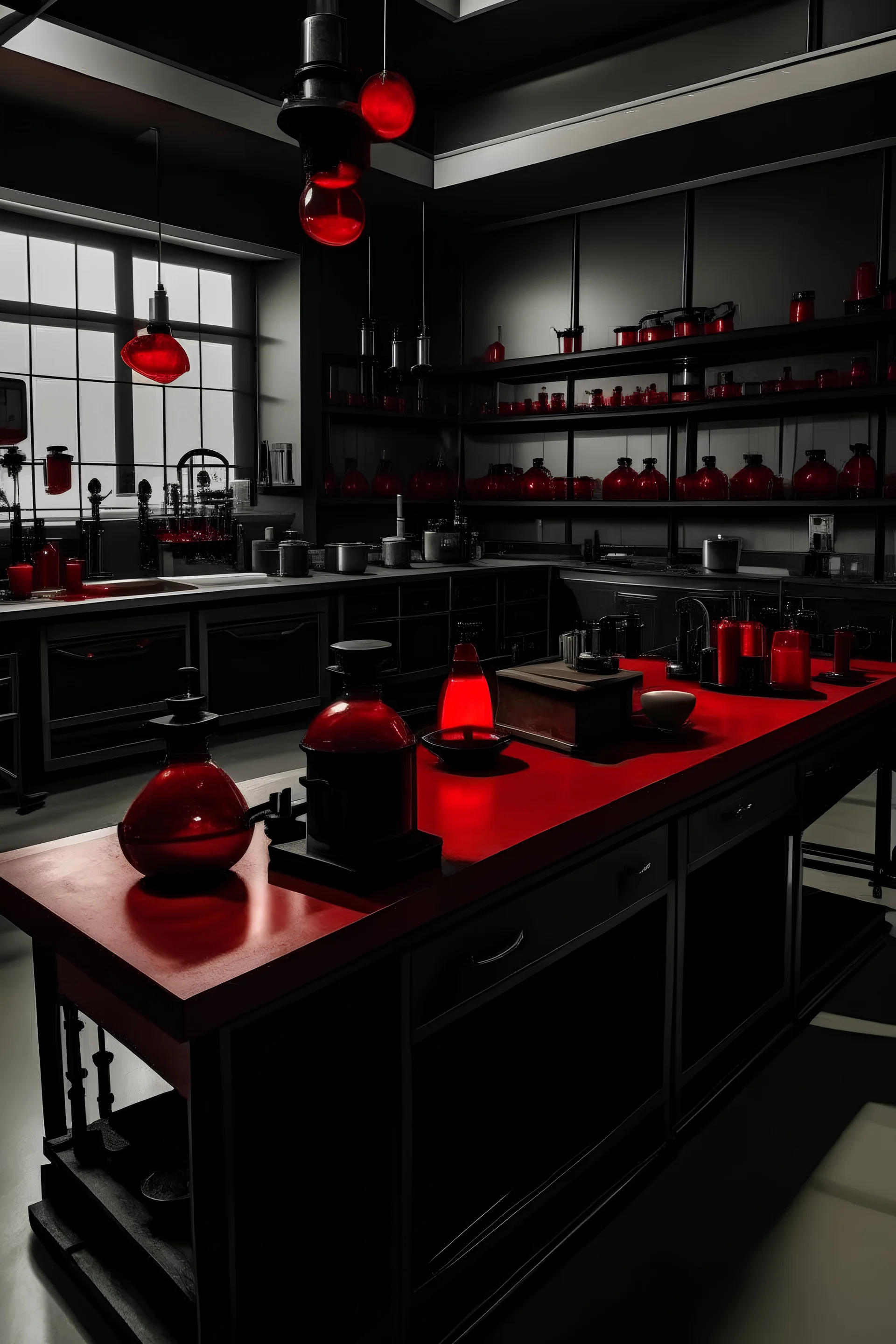 "red and black alchemist lab" | Gallery | Stablecog