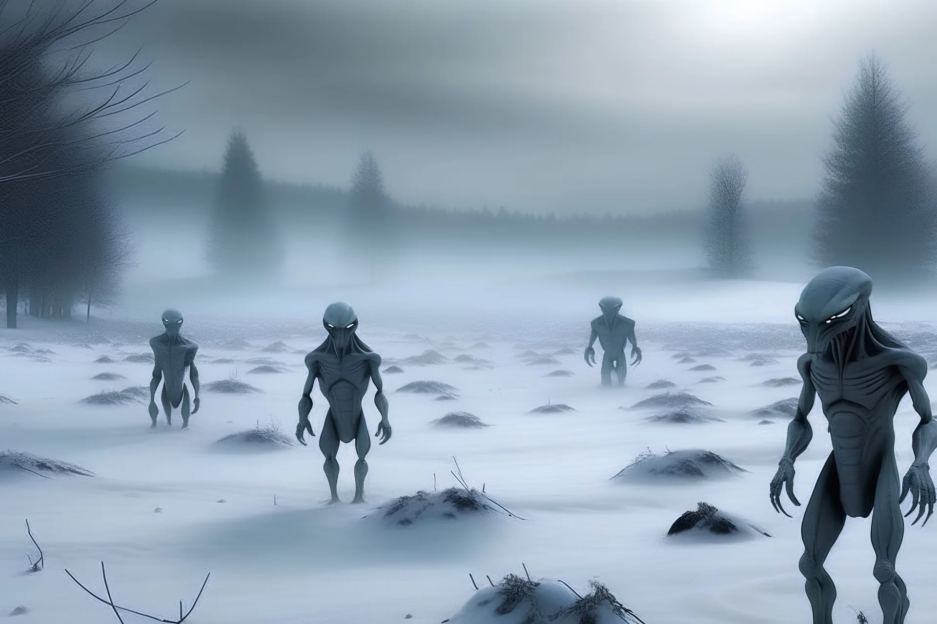 "Aliens on the the winter ground" | Gallery | Stablecog