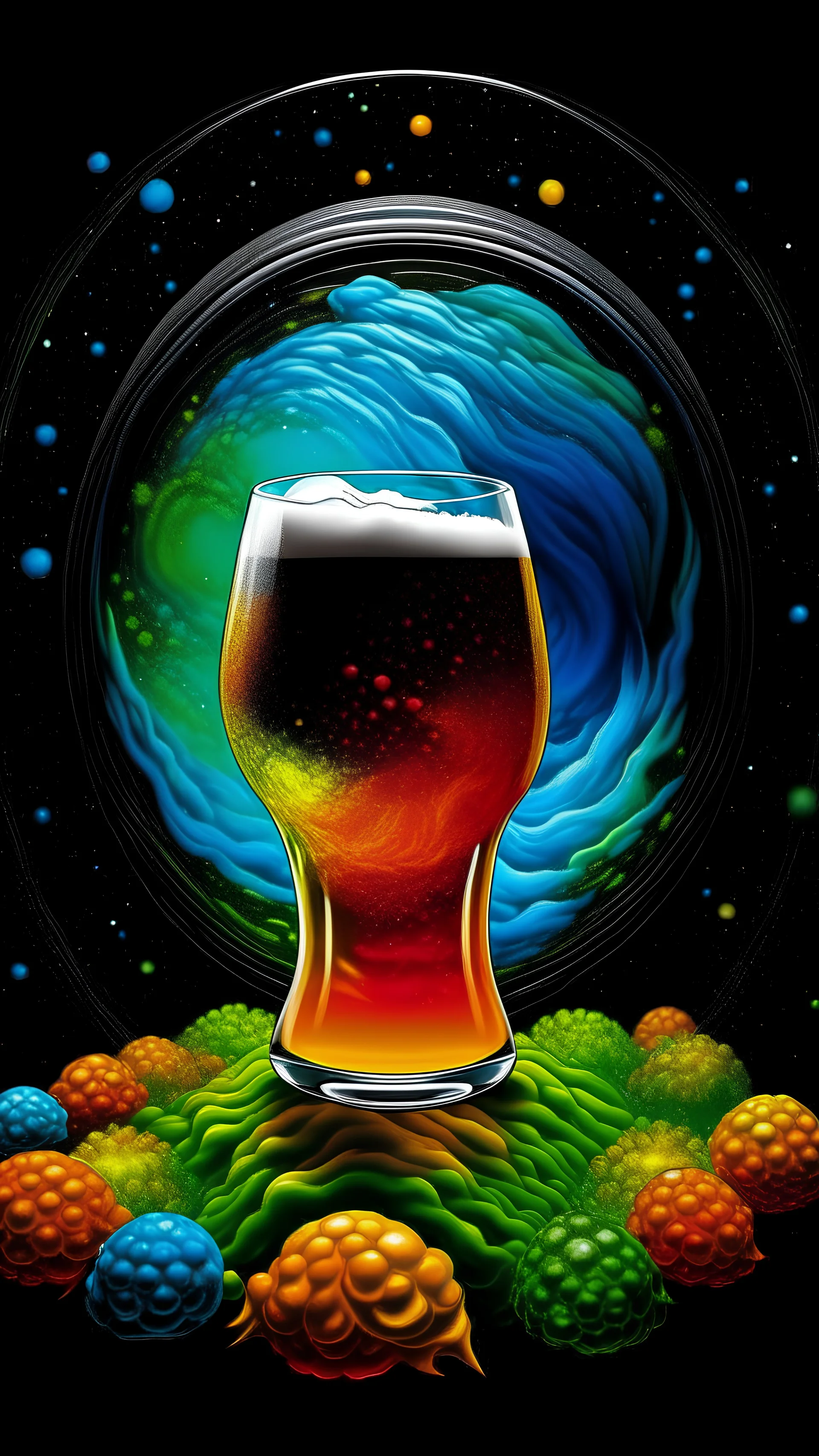 "Glass of beer surrounded by psychedel..." | Gallery | Stablecog