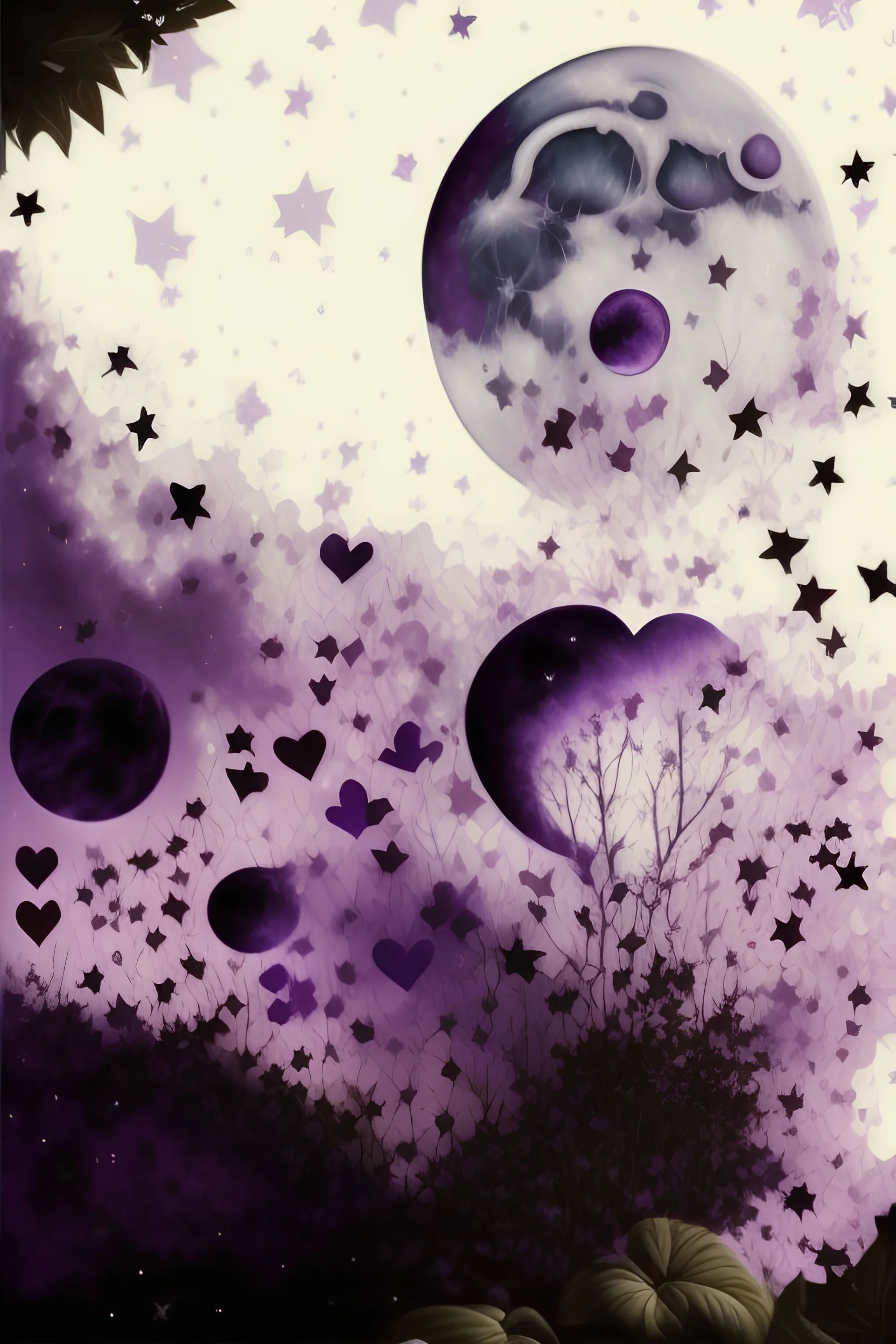 "violet ethereal. starry. pixel hearts..." | Gallery | Stablecog