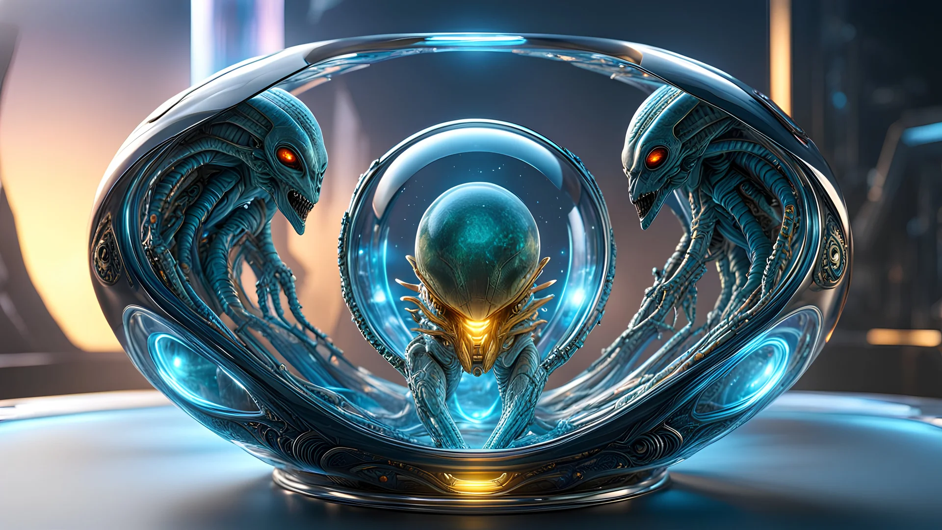 "aliens inside Glass Resin ring, Light..." | Gallery | Stablecog