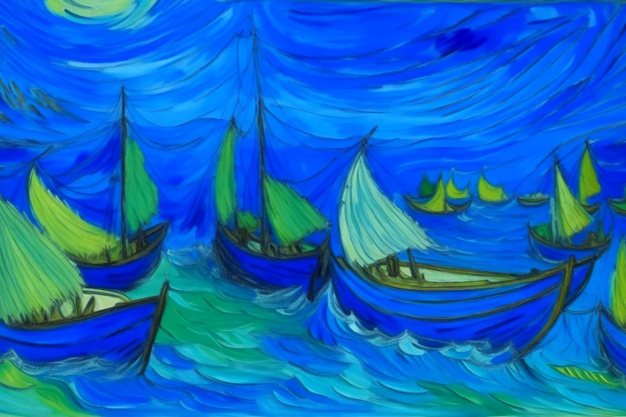 "Vincent van Gogh blue oil painting with ..." | @felixanyone on Stablecog