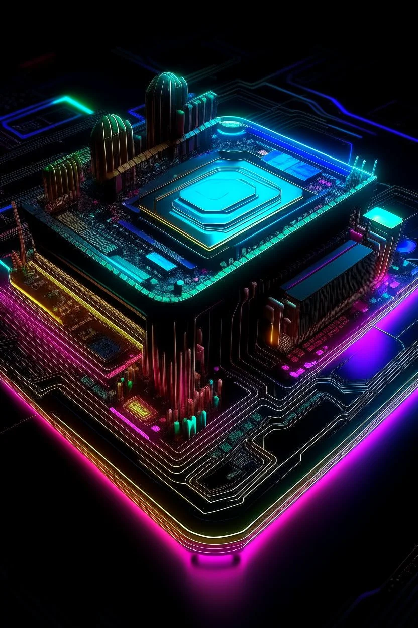 "Imagine a futuristic motherboard floatin..." | @Chaos-Daddy on Stablecog