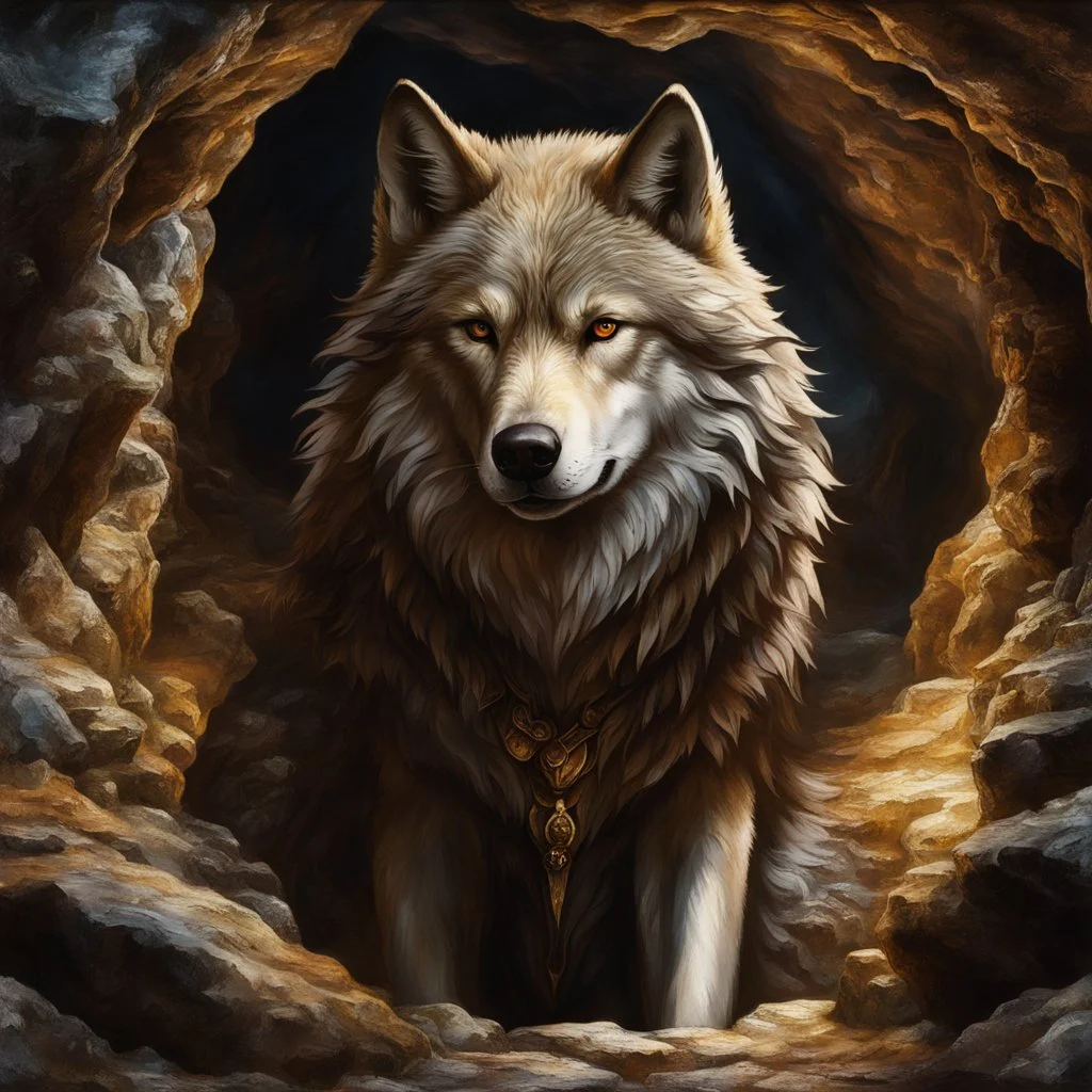 Dnd, large wise wolf, detailed mesmerising brown f... | Gallery