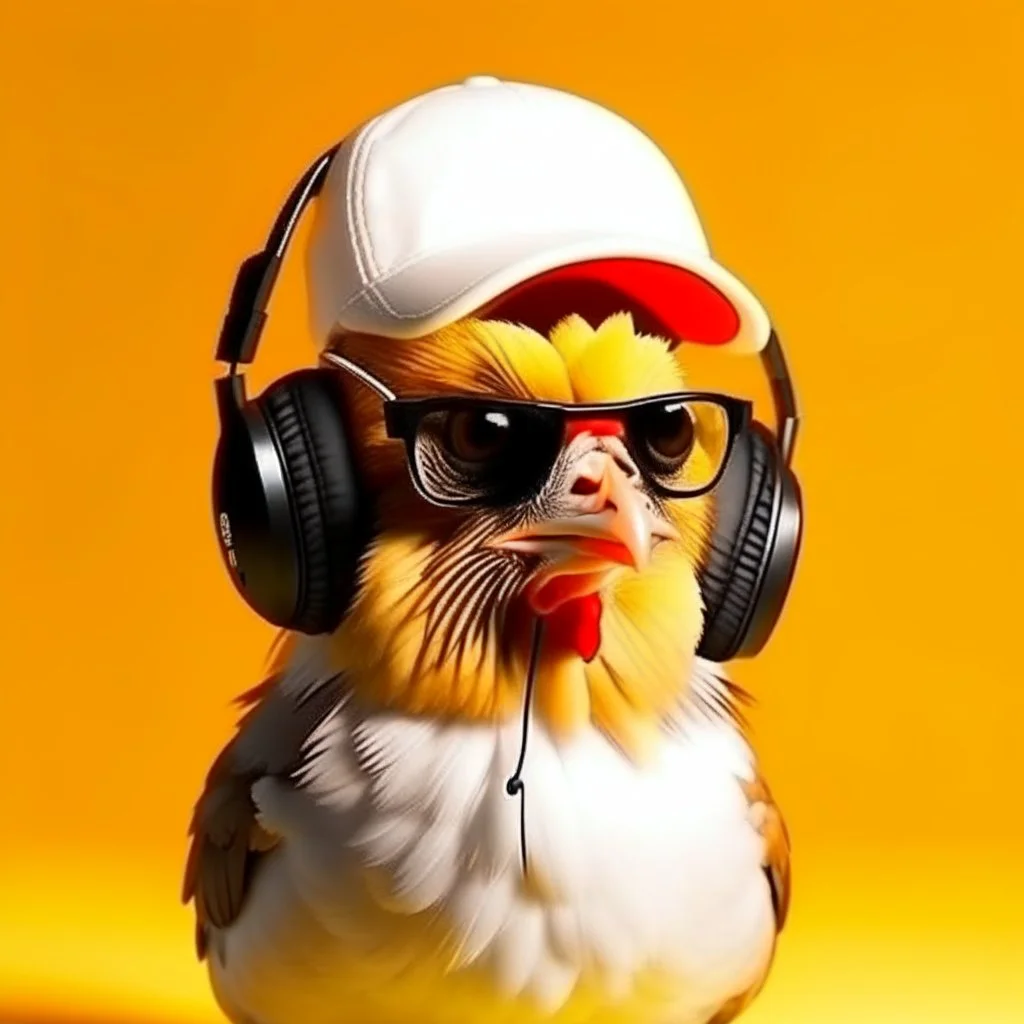 "Chicken with headset and sun glasses and..." | @PolloBiello on Stablecog