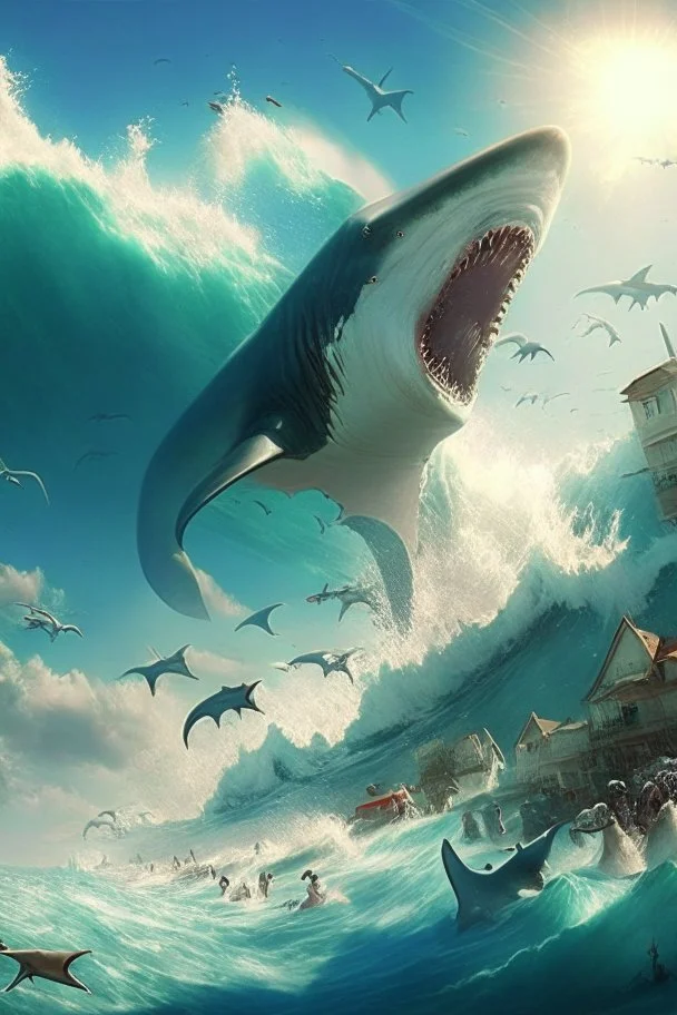 "the sunny day of sharks and tsunami" | @Toitop on Stablecog