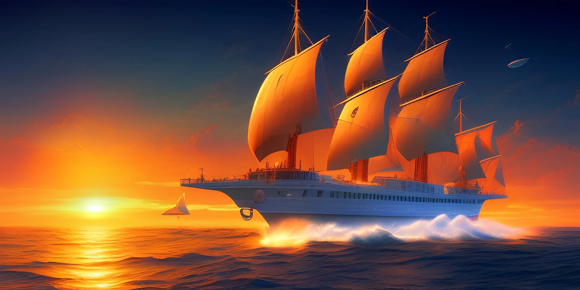 "portrait of a starship, sunset. ocean" | Gallery | Stablecog