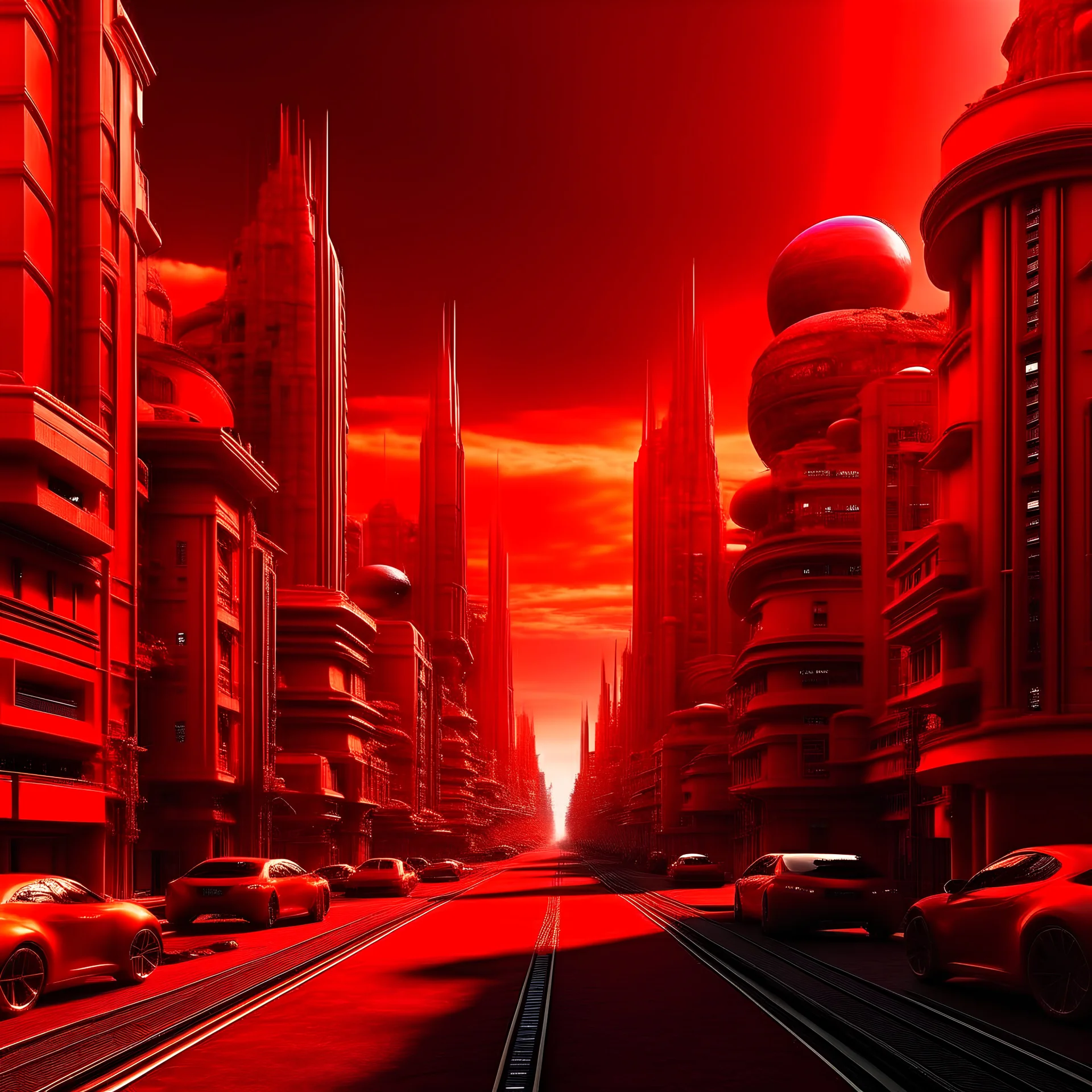 "Red Alien planet city streets" | Gallery | Stablecog